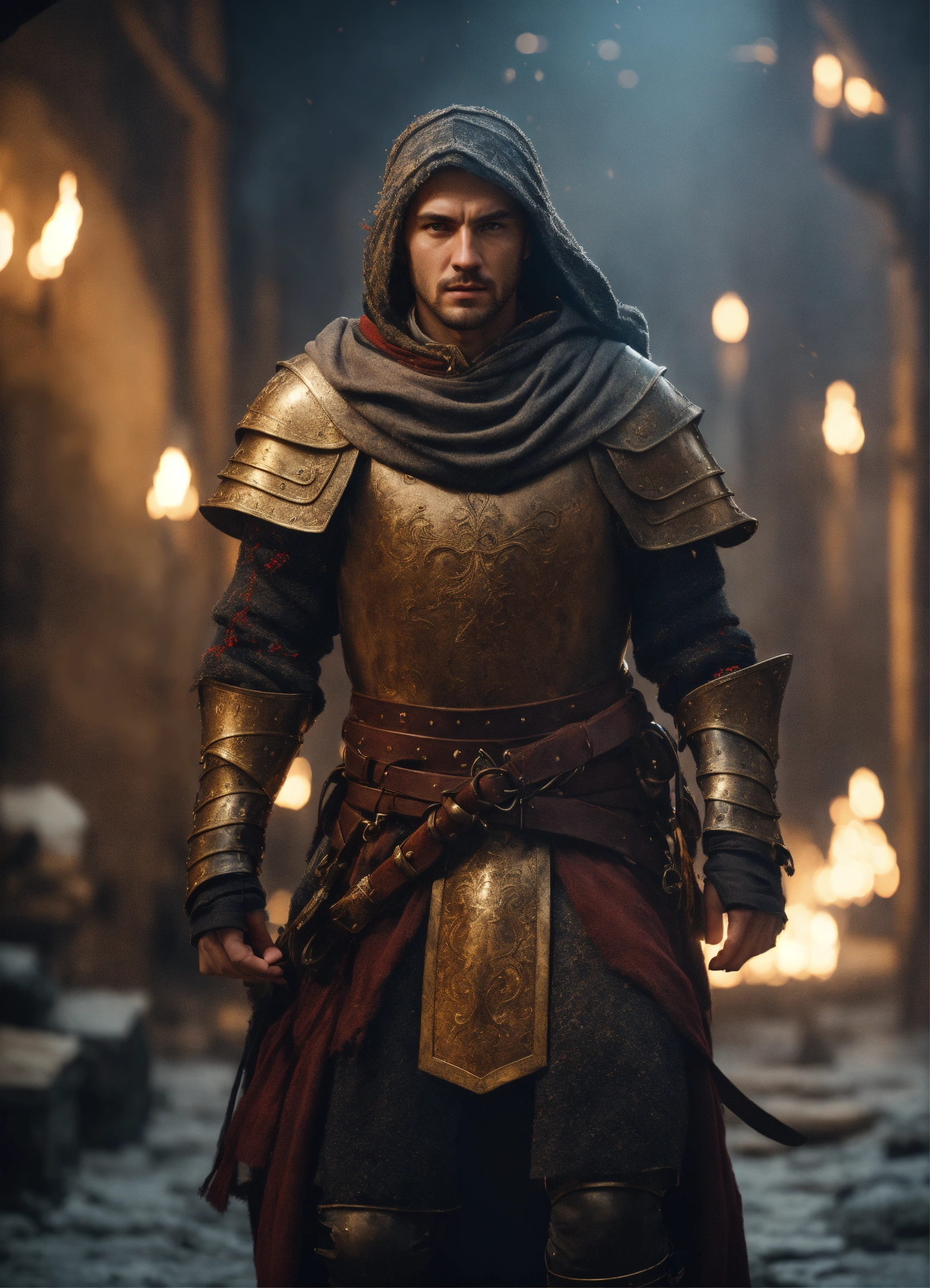 Lexica - A realistic full body portrait of a medieval battle mage ...