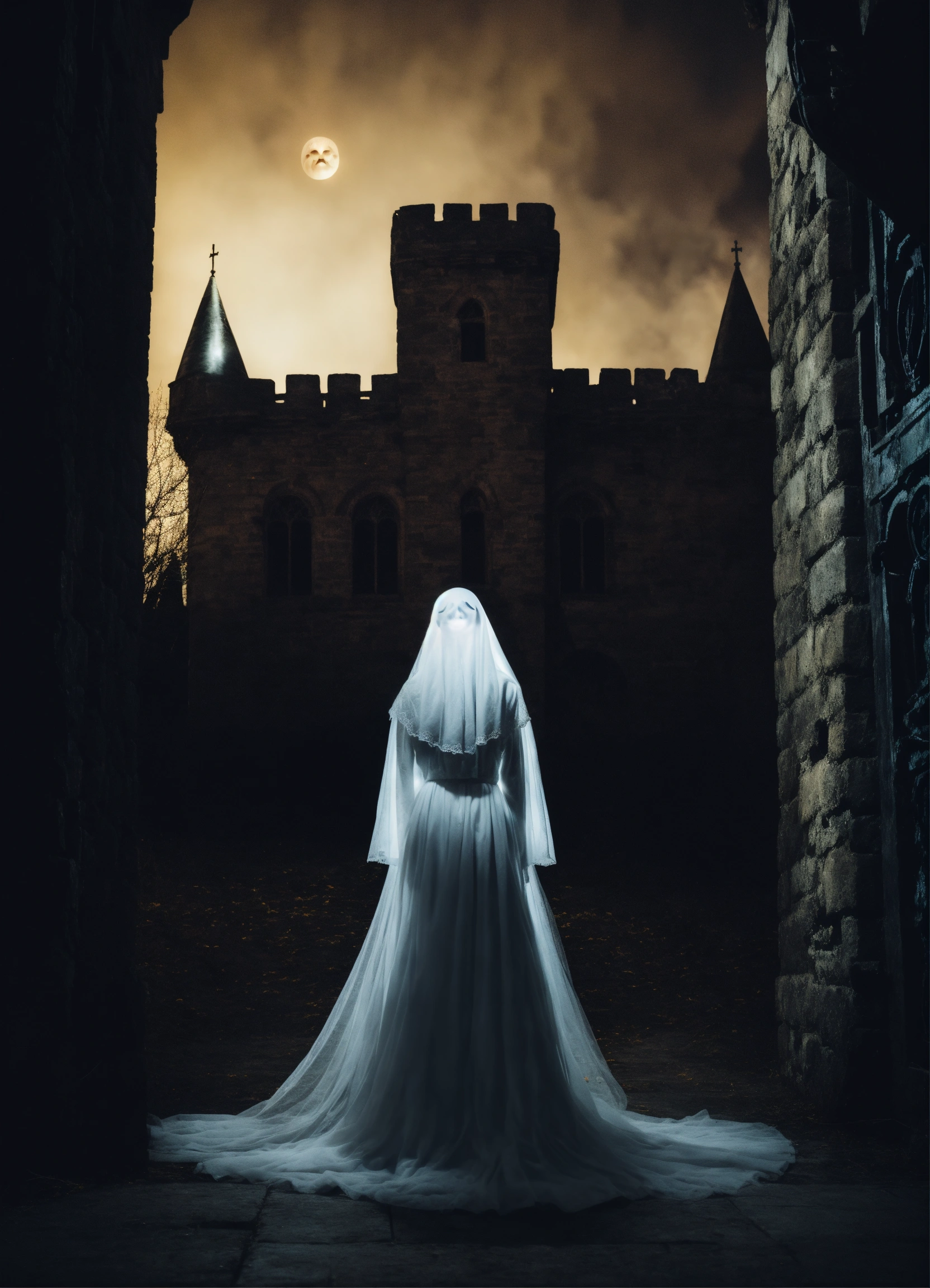 Lexica - WOMEN GHOST WITH NO EYES AT ALL IN DARK NIGHT LOCATION CREEPY ...