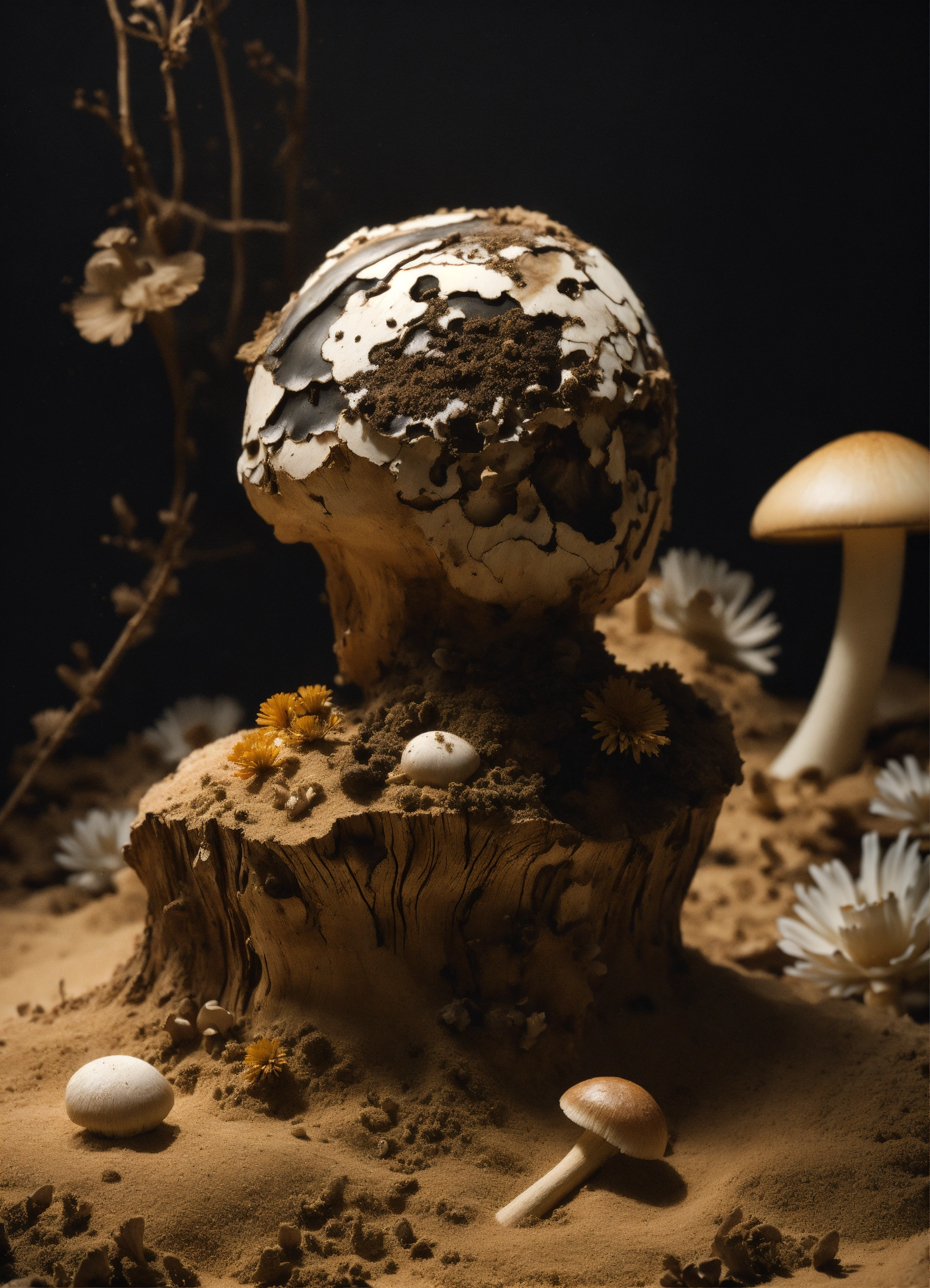 Lexica - A rotten wood sculpture of a abstract simple human body in a ...