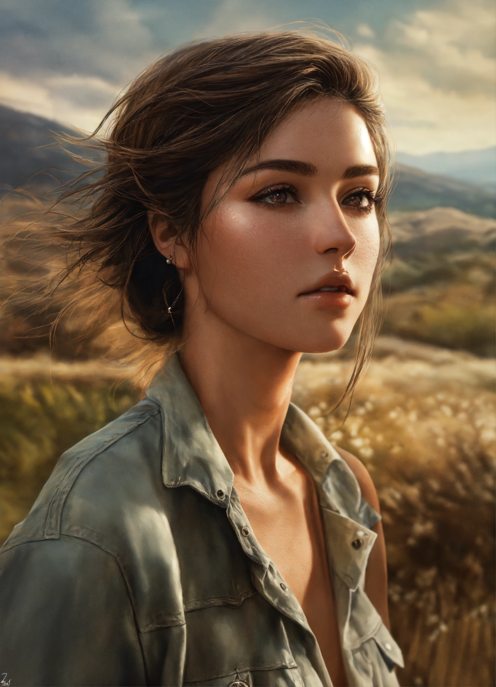 Lexica - Woman, hair on the eyes, hyper realism, poetic, romantic ...