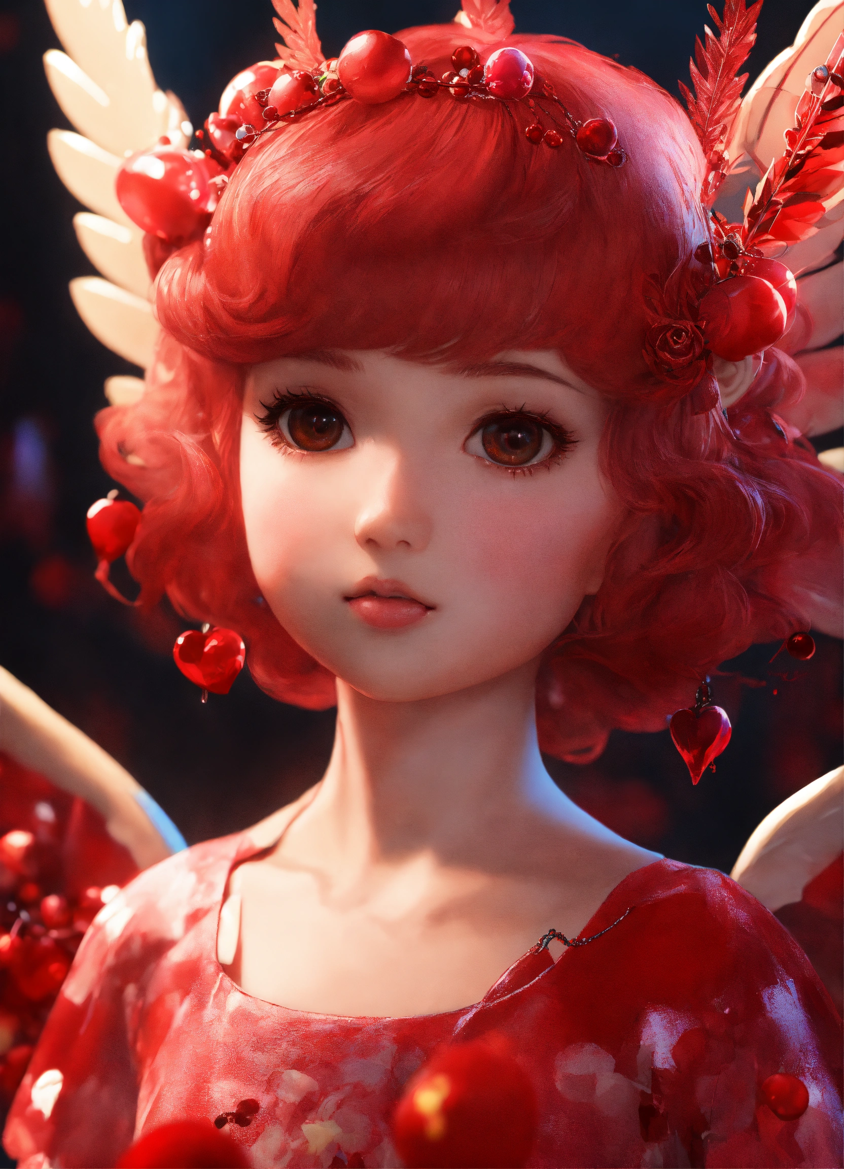 Lexica - Red cherubim cupid, in the style of kawaii aesthetic, unreal ...