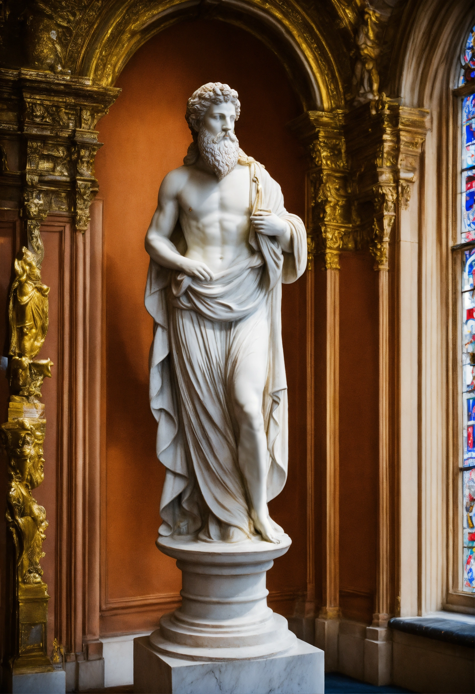 Lexica - Sneaky strange statue god white in beautiful strong like ...