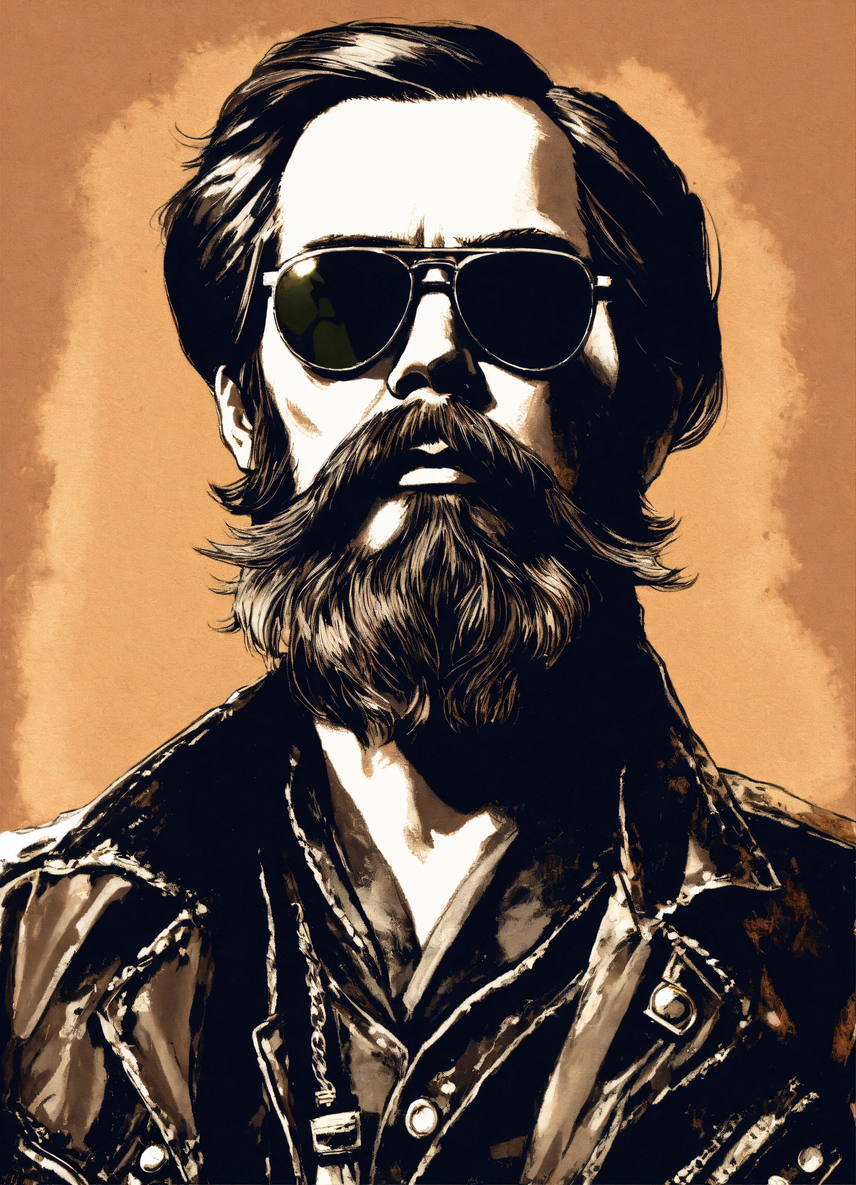 Lexica - Illustration of a cool Friedrich Engels in a rocker avatar ...