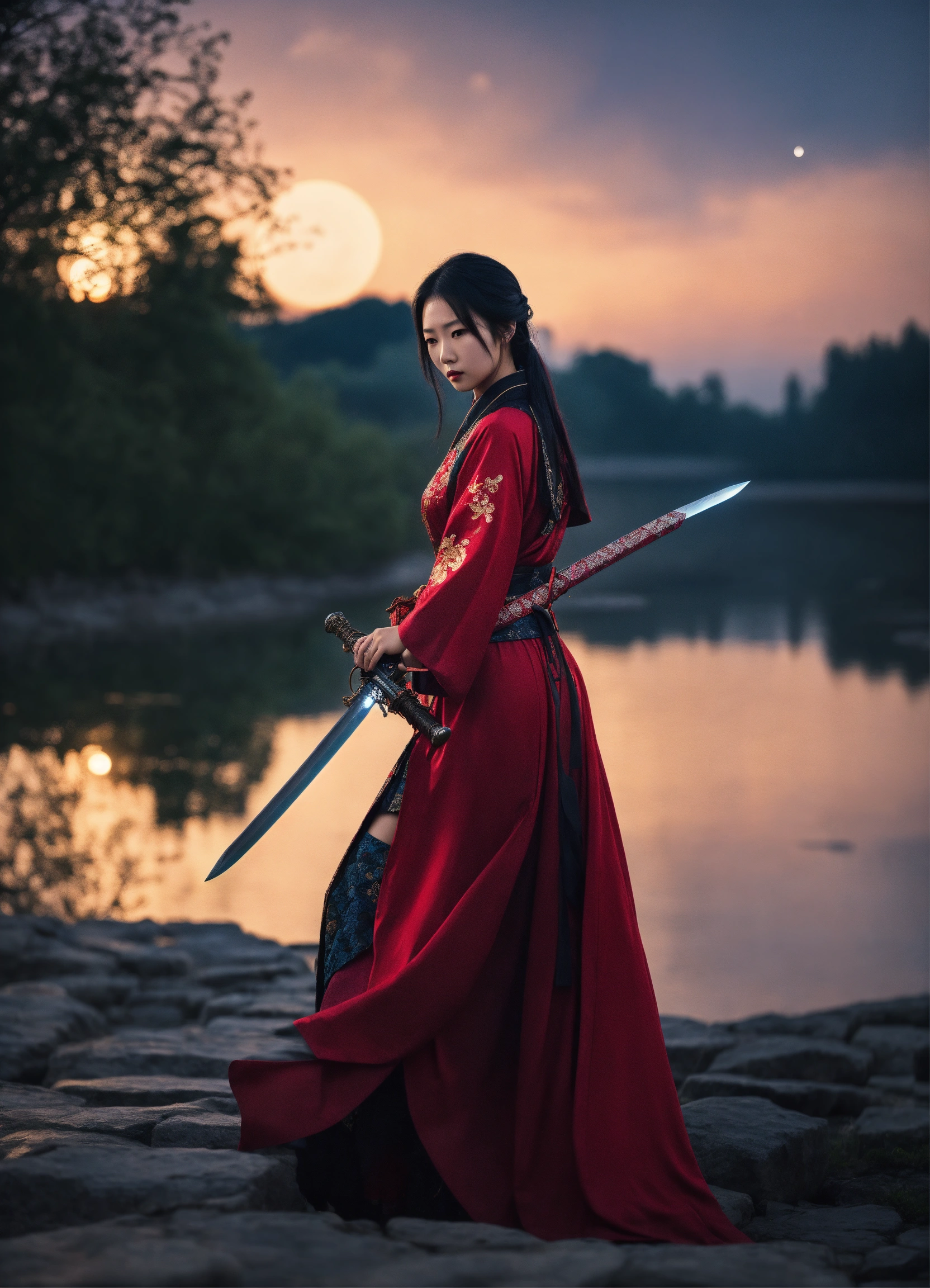 Lexica - Beautiful modern-dress chinese female assassin with sword ...