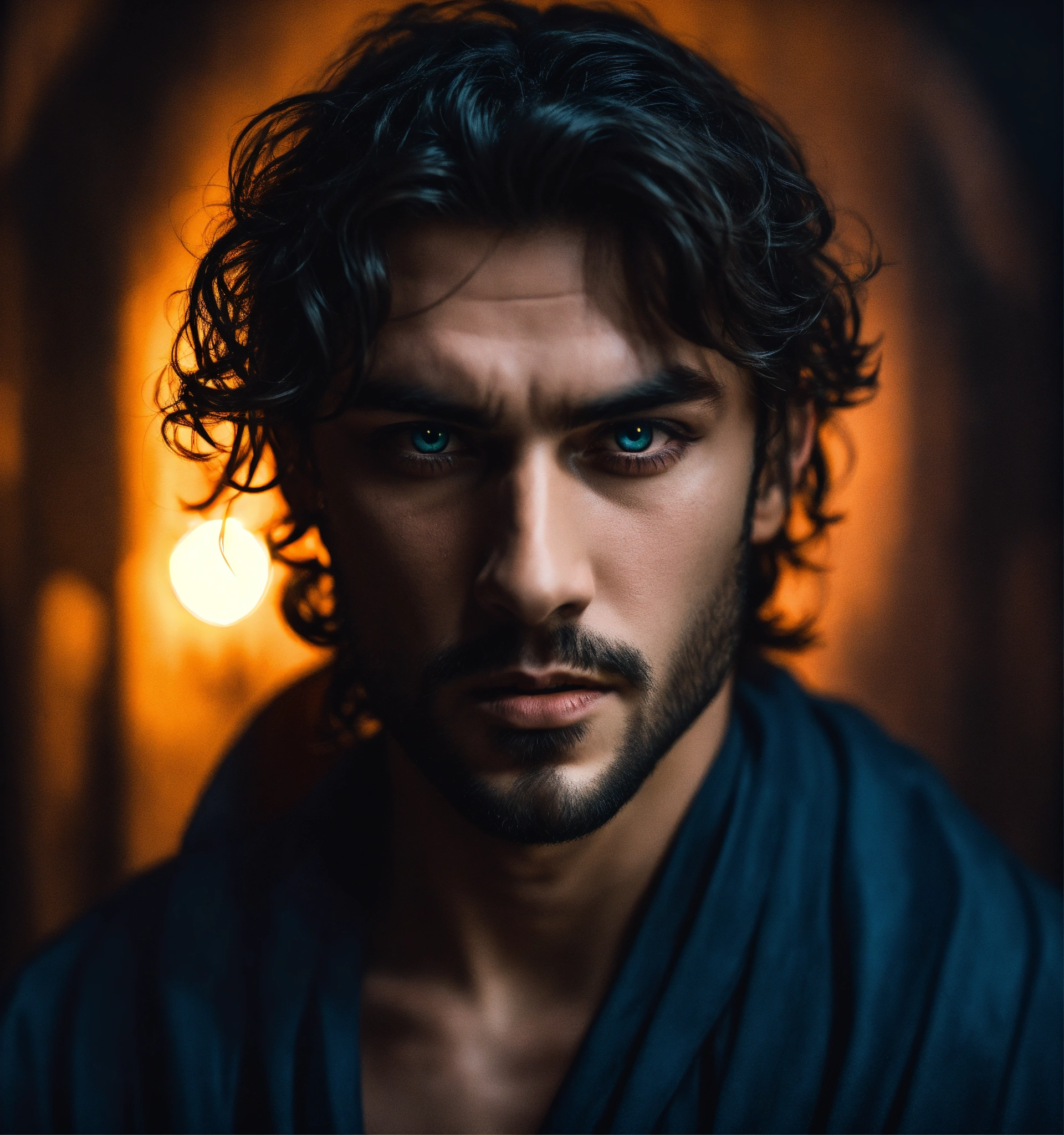 Lexica - Dark, mysterious and dramatic headshot of a young handsome ...