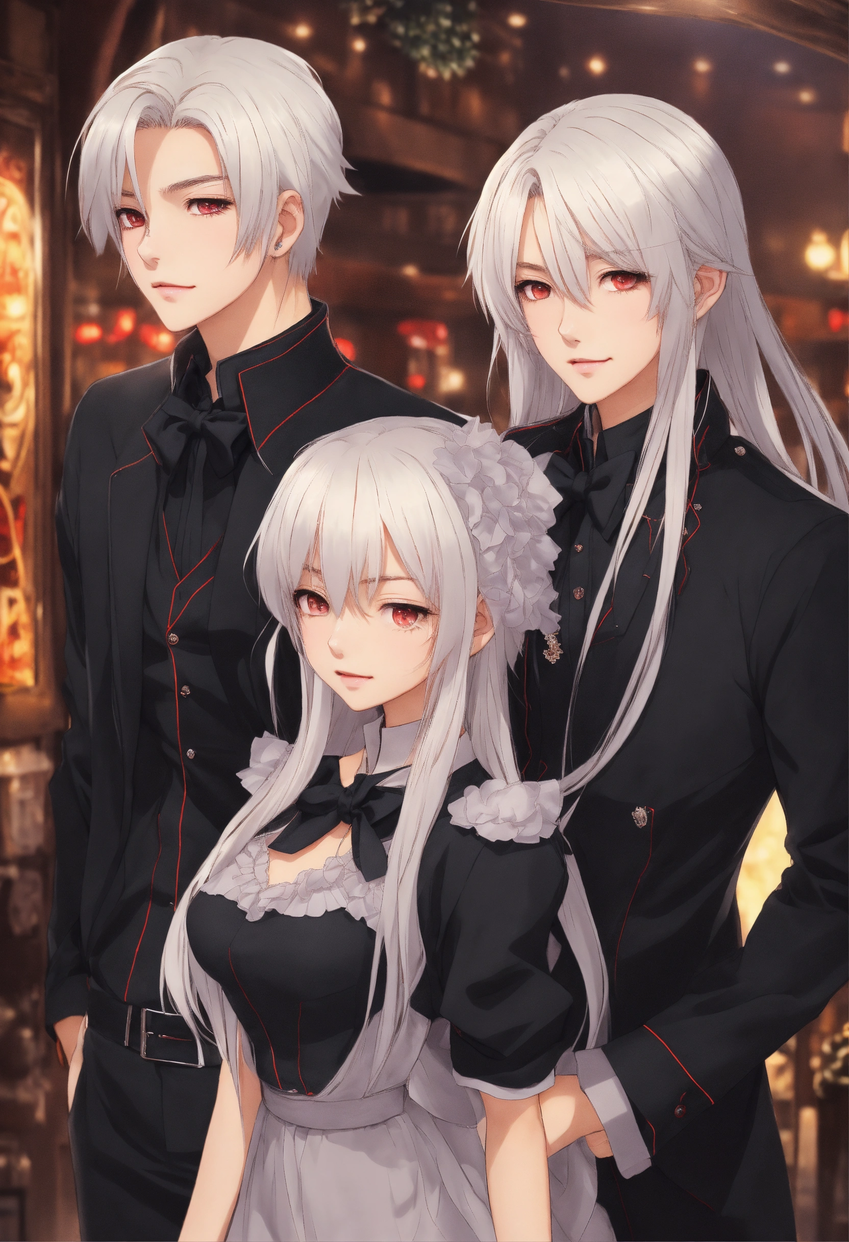 Lexica - Guy and girl 20 years old. twins. The girl has white long ...