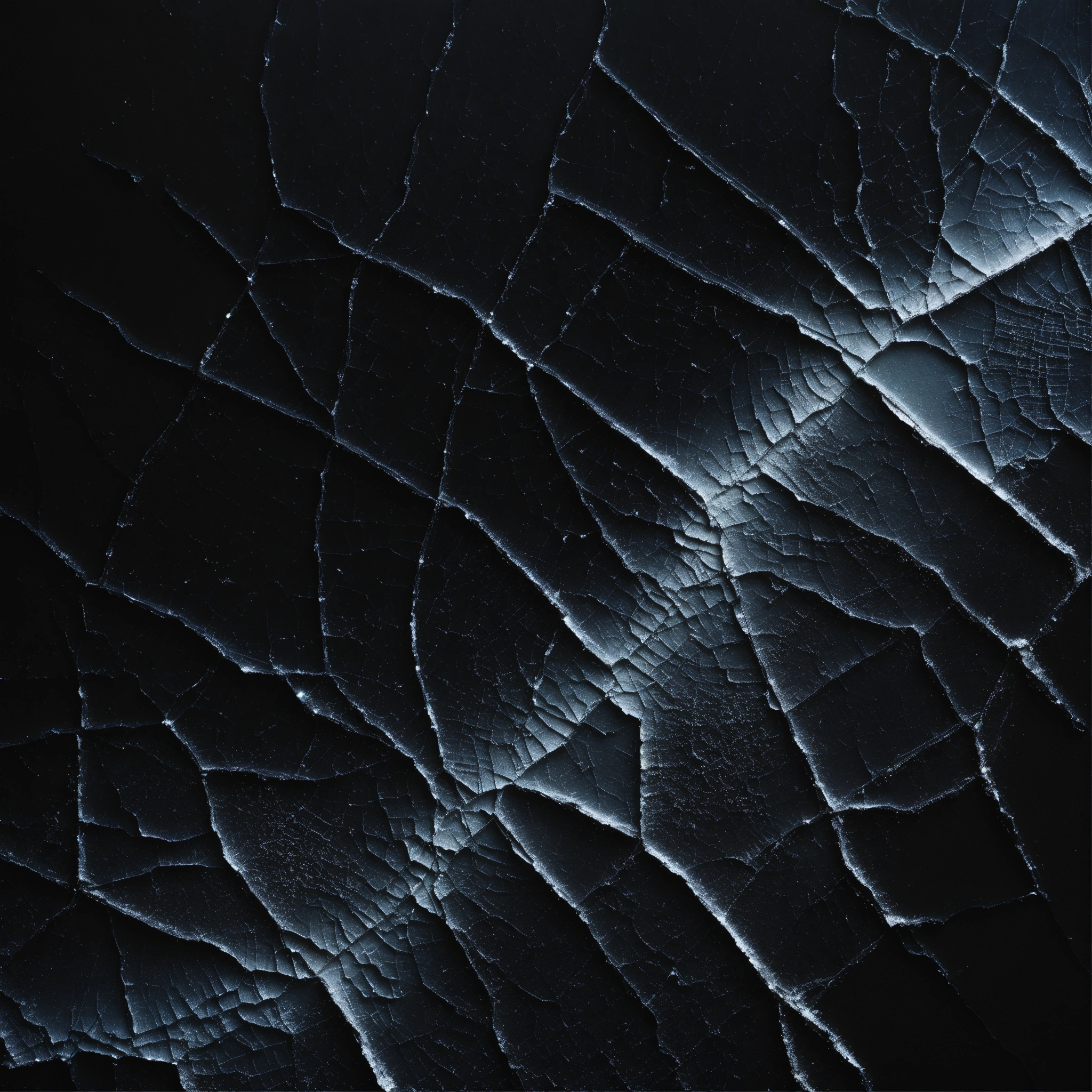 Lexica - Pure black background, overlay of cracked ice around all four ...