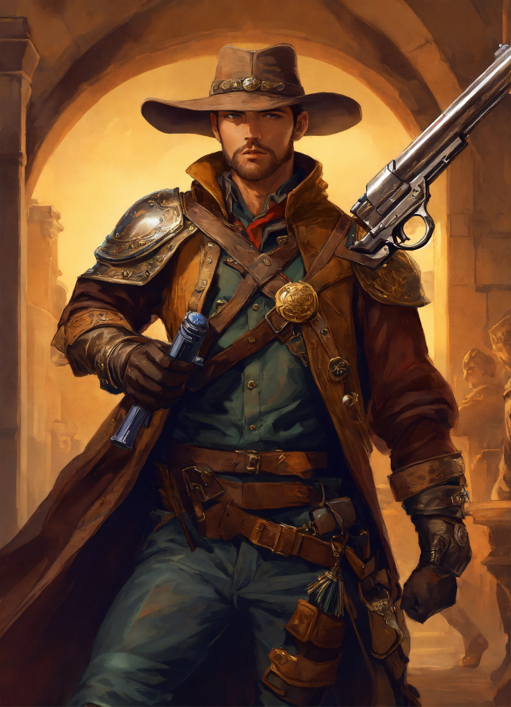 Lexica - Male human bounty hunter treasure seeker, with a dueling ...