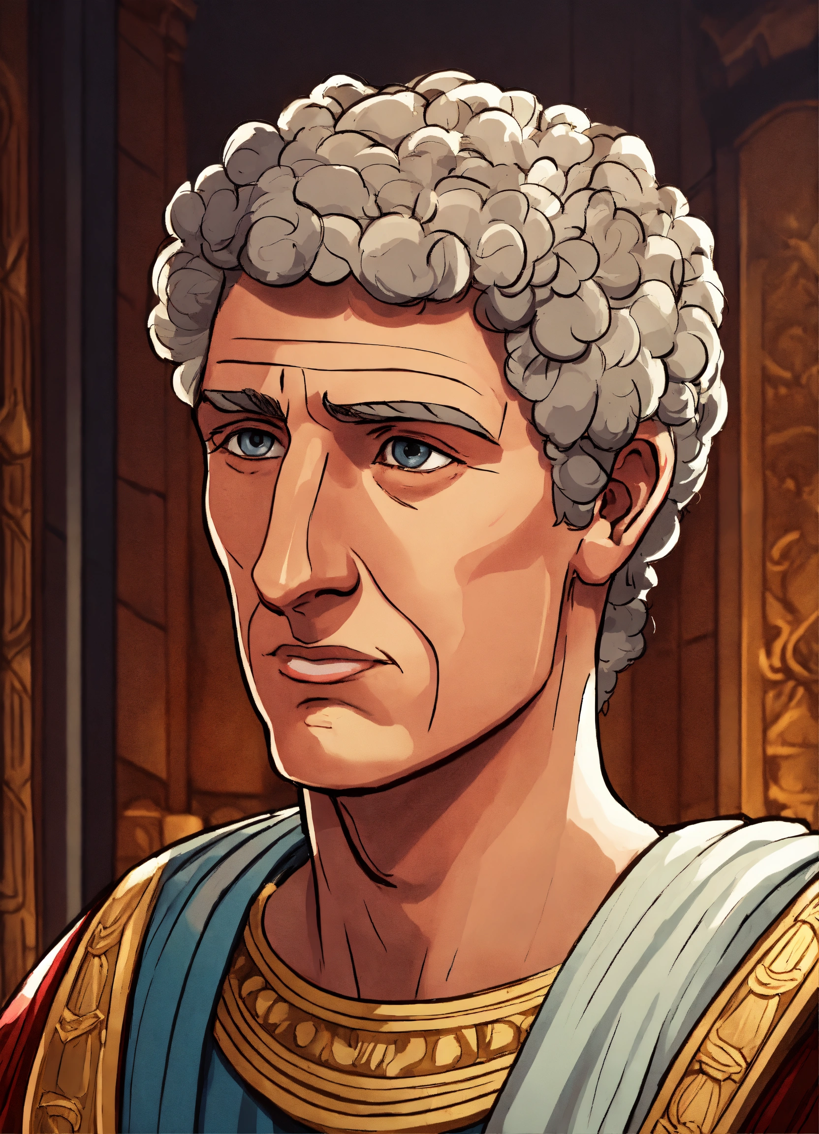 Lexica - Augustus Caesar from the bible, 2d cartoon, face closeup