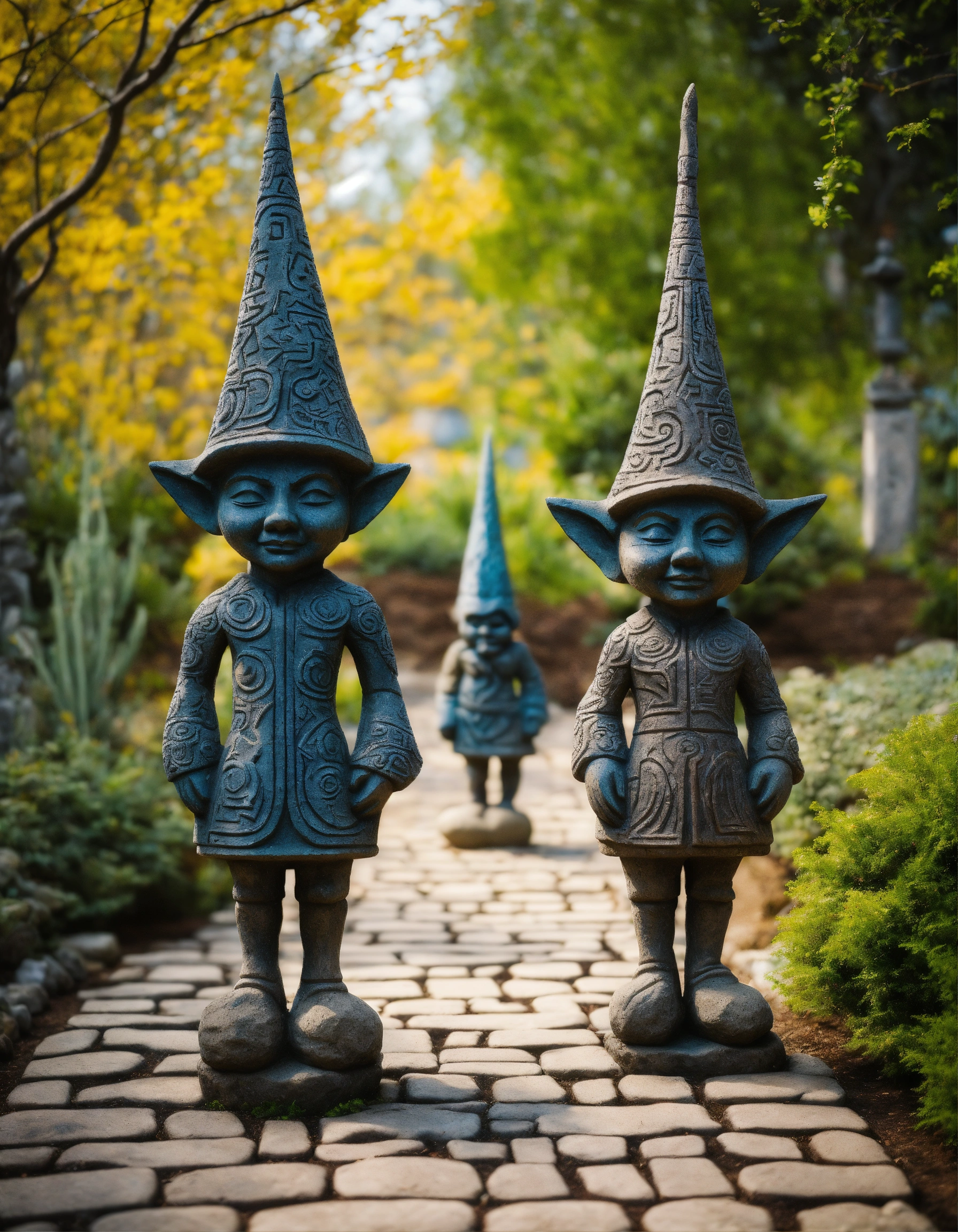 Lexica - An ancient spiritual hooded male and female gnomes stone ...