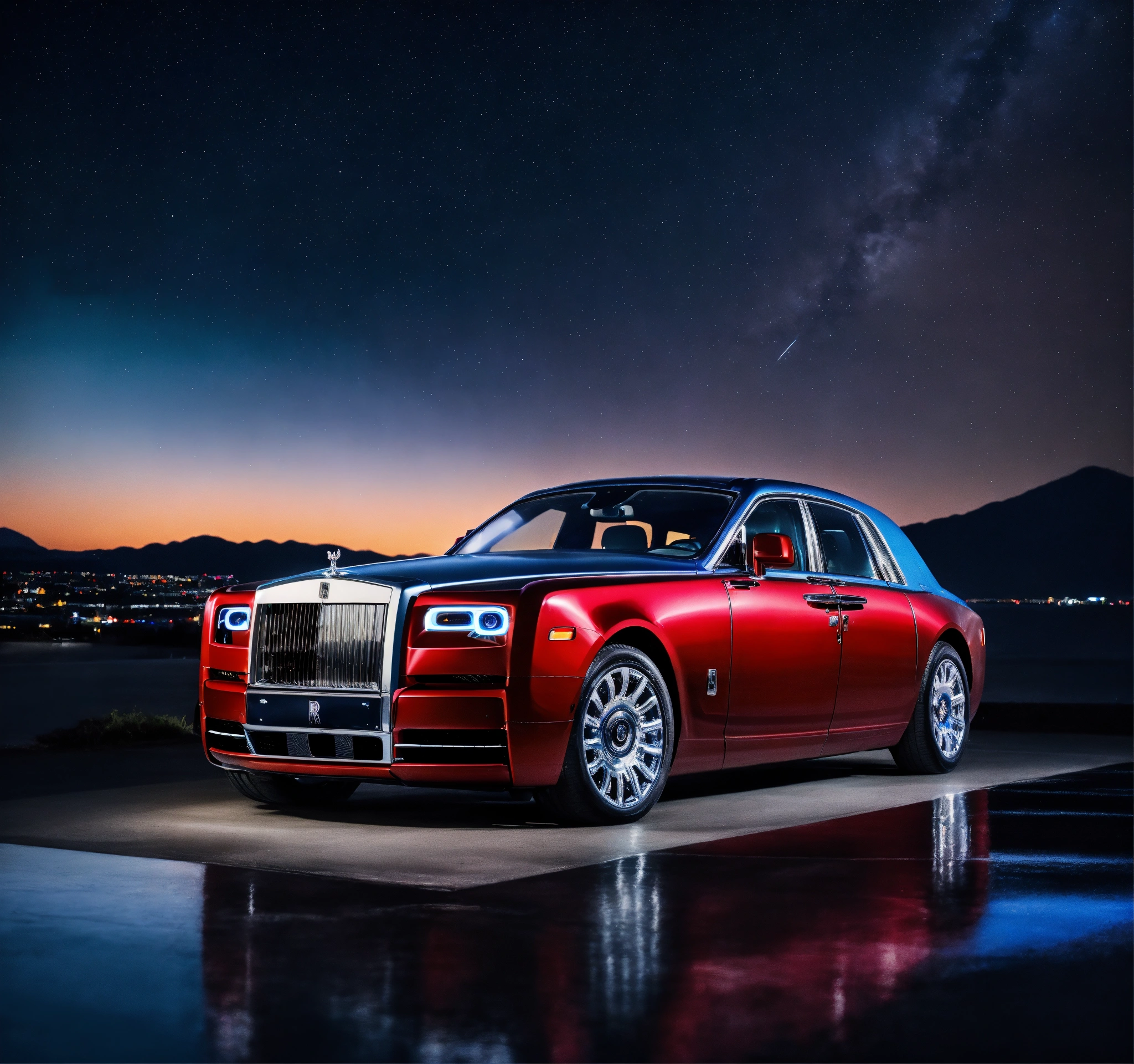 Lexica - Photorealistic color portrait of a 2022 Rolls-Royce Phantom ...