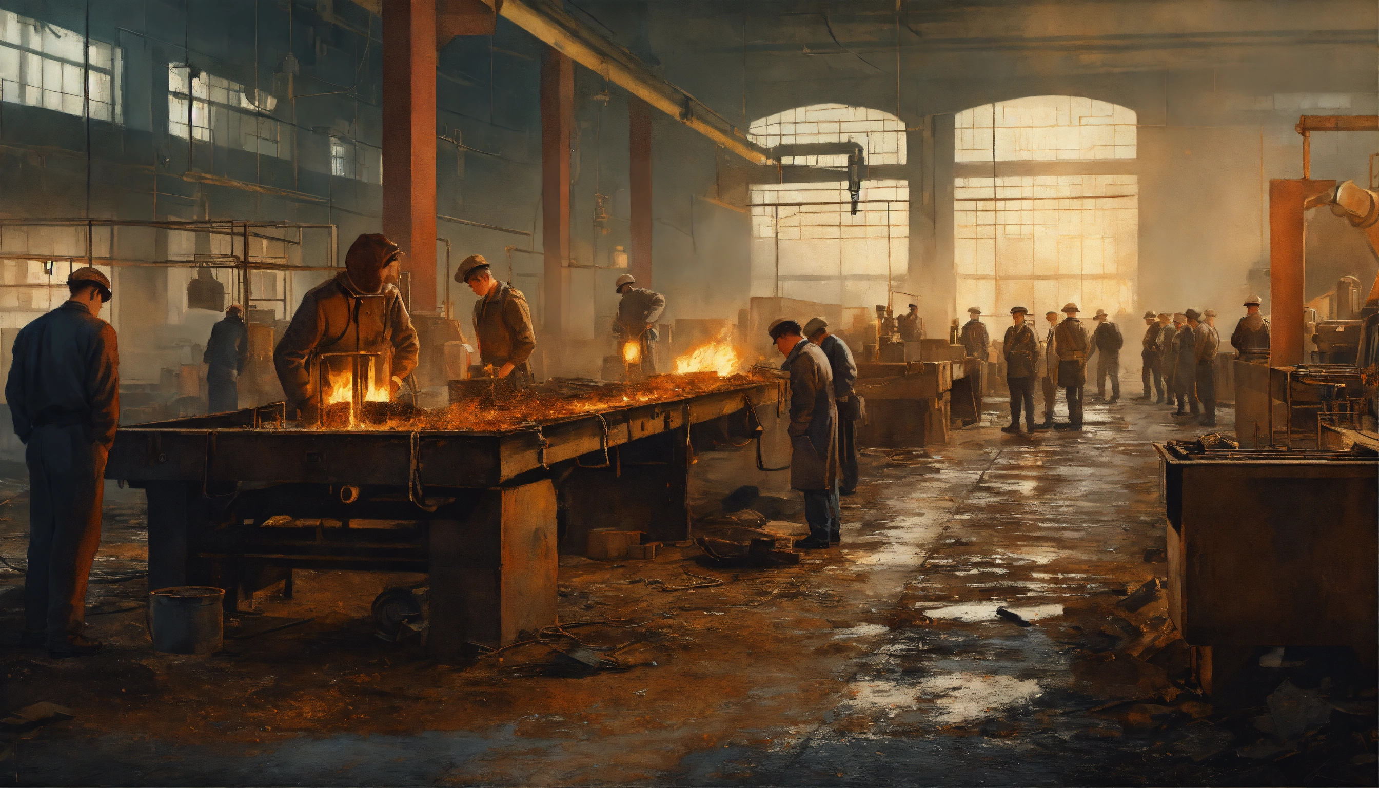 Lexica - Portrait of depressed workers in a factory in the USSR ...