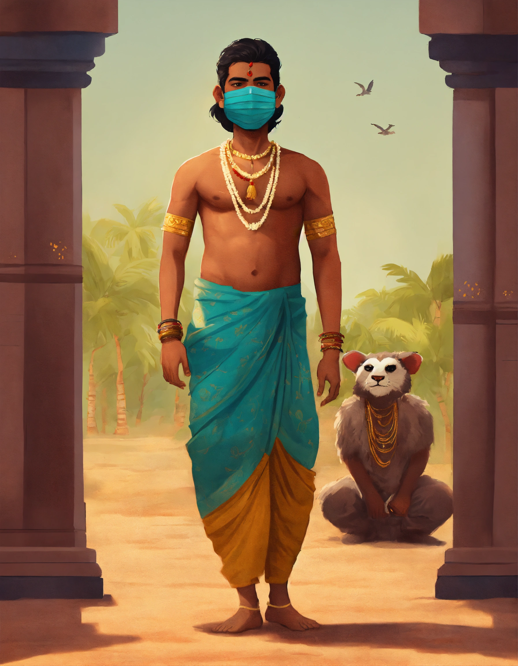 Lexica - A guy in Tamil traditional attire, wearing lungi , wearing an ...