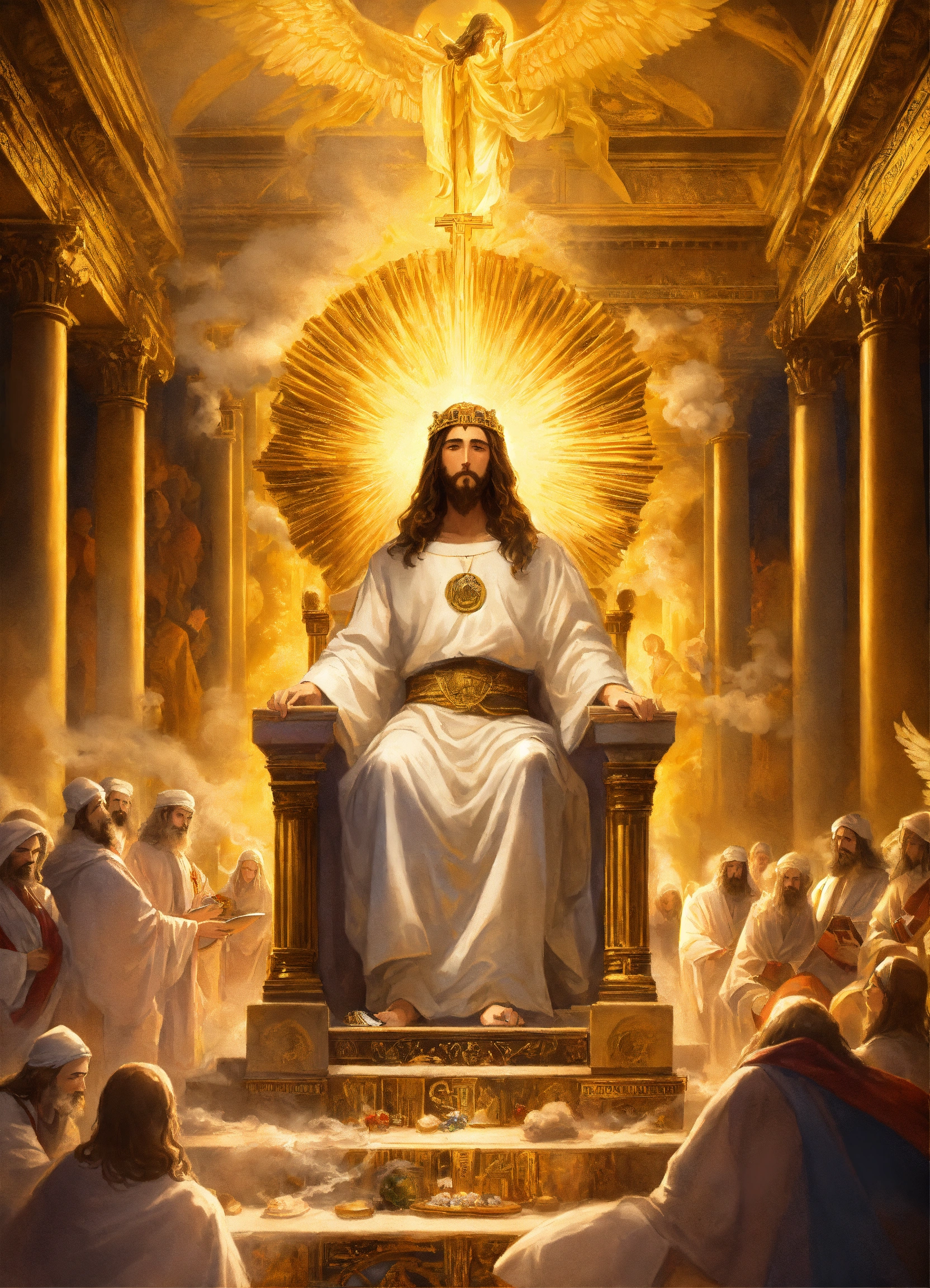 Lexica - Jesus Christ high and exalted and seated on a throne and the ...