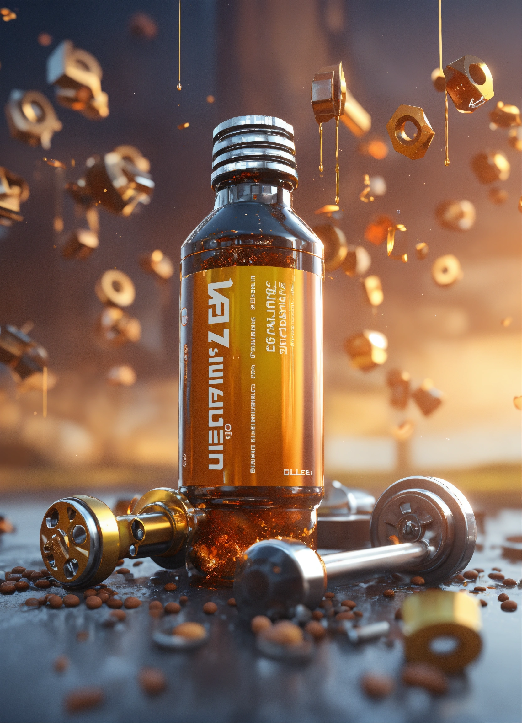 Lexica - Automotive tools wrench etc floating 3d render,oil falling ...