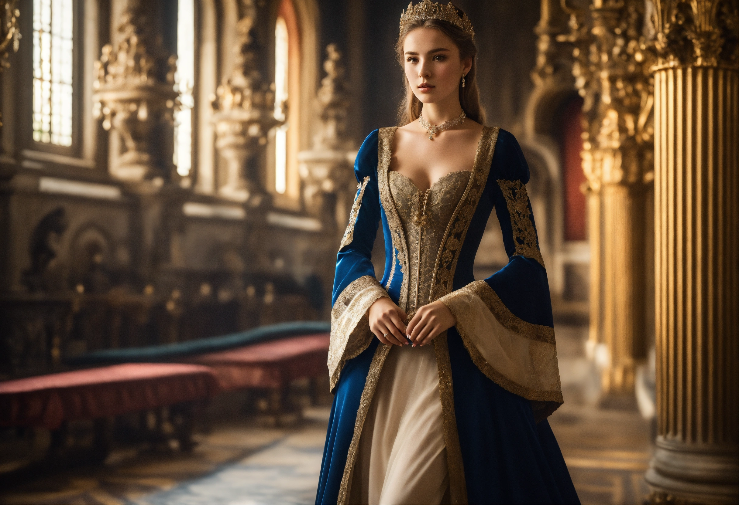 Lexica - Fine art portrait photography, medieval setting, full body ...