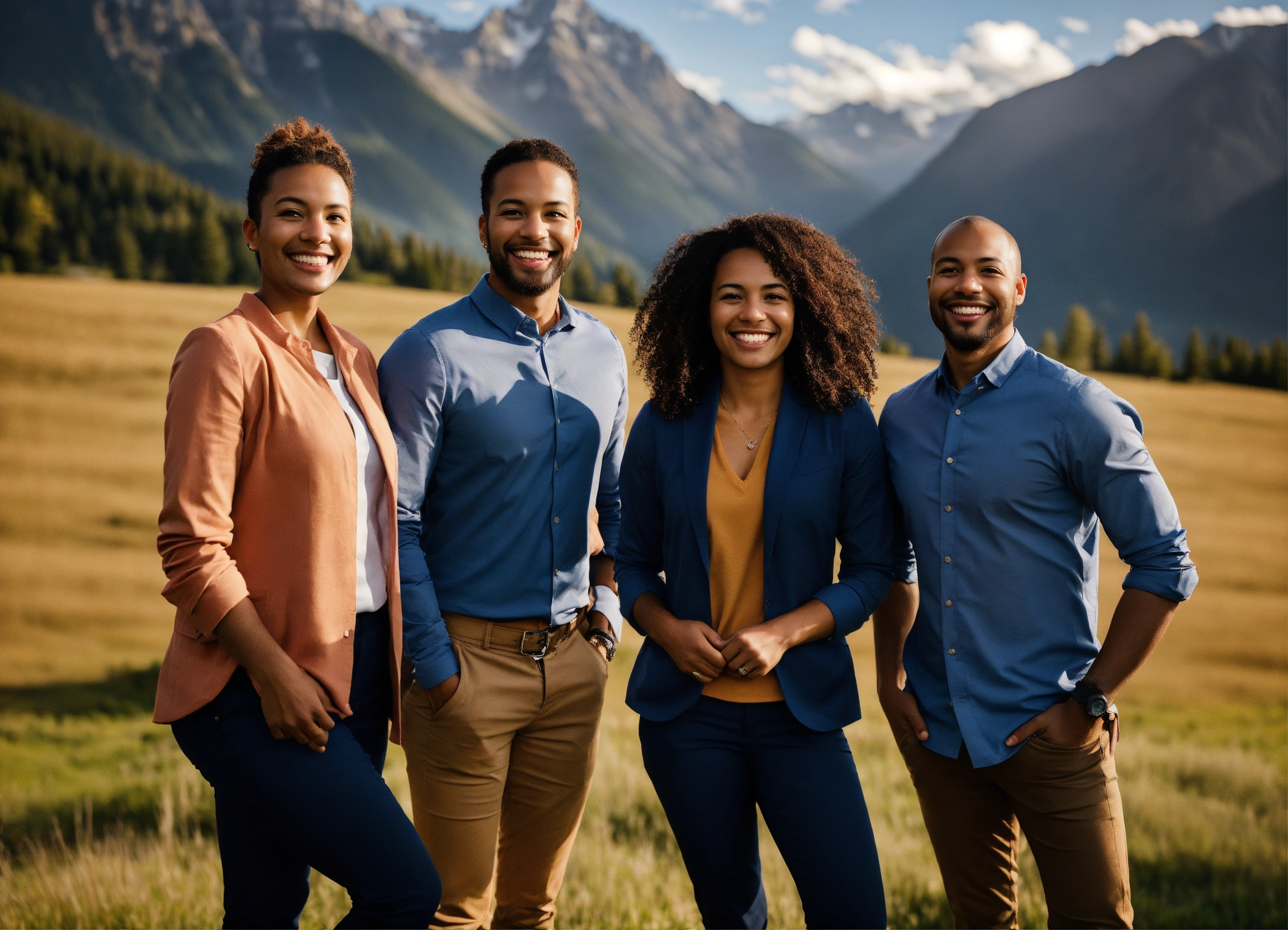Lexica - A portrait of a diverse team of 5 happy, motivated people ...