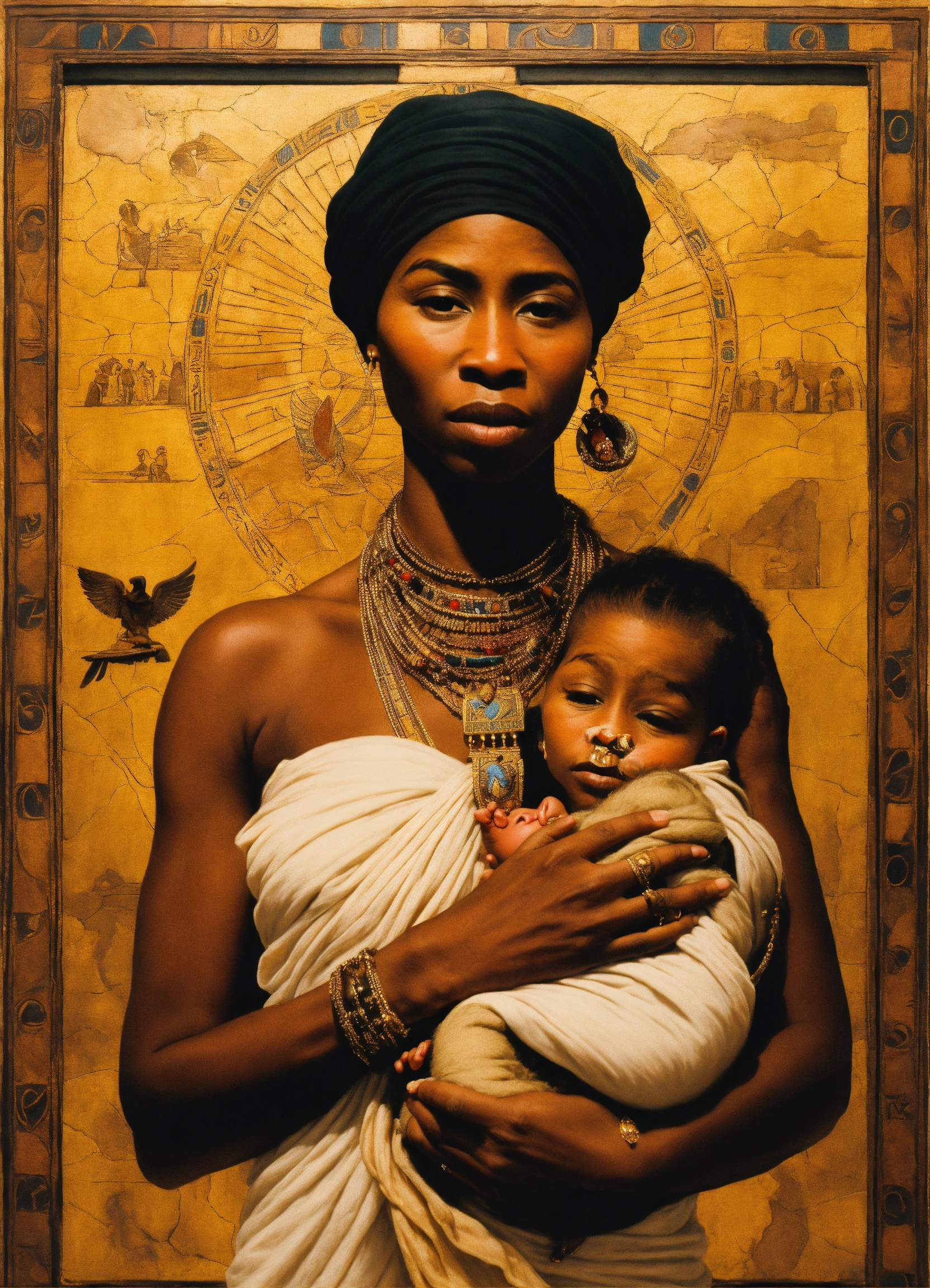 Lexica - A Renaissance portrait of Afeni Shakur as Isis holding a ...
