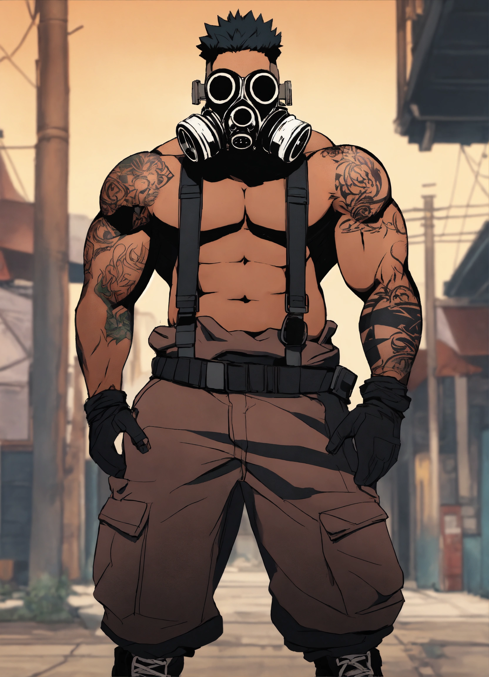 Lexica - Man of Samoan descent, brown skin, black tribal tattoos ...