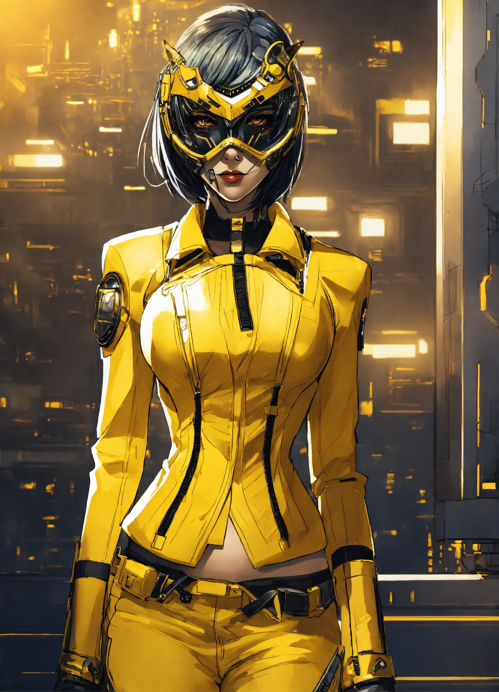 Lexica - Cyborg female, futuristic, comic of a goth Female with ...