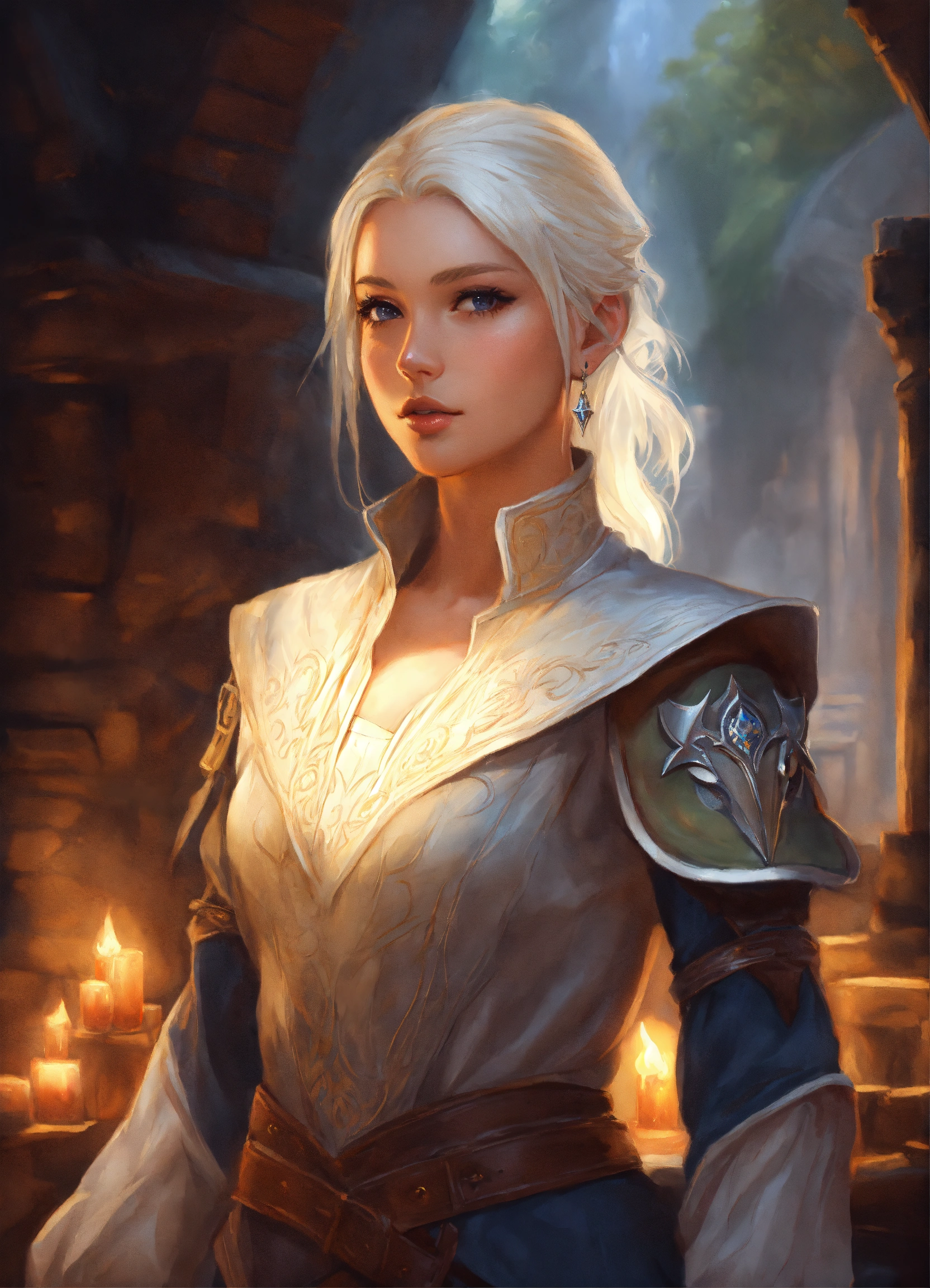 Lexica - Young innocent looking woman with platinum blonde hair mage ...