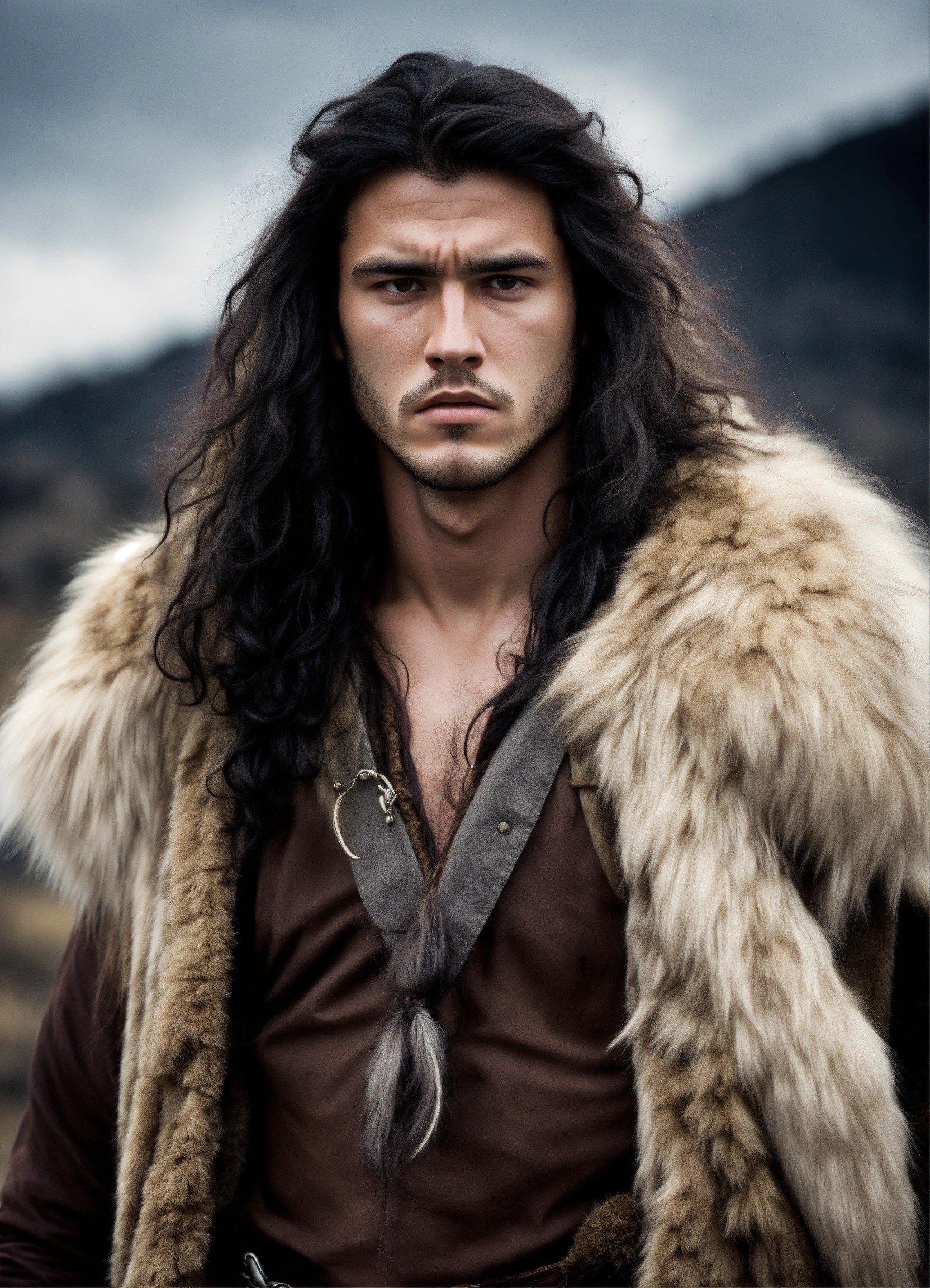 Lexica - In photographic style a rugged scruffy pale white male black ...