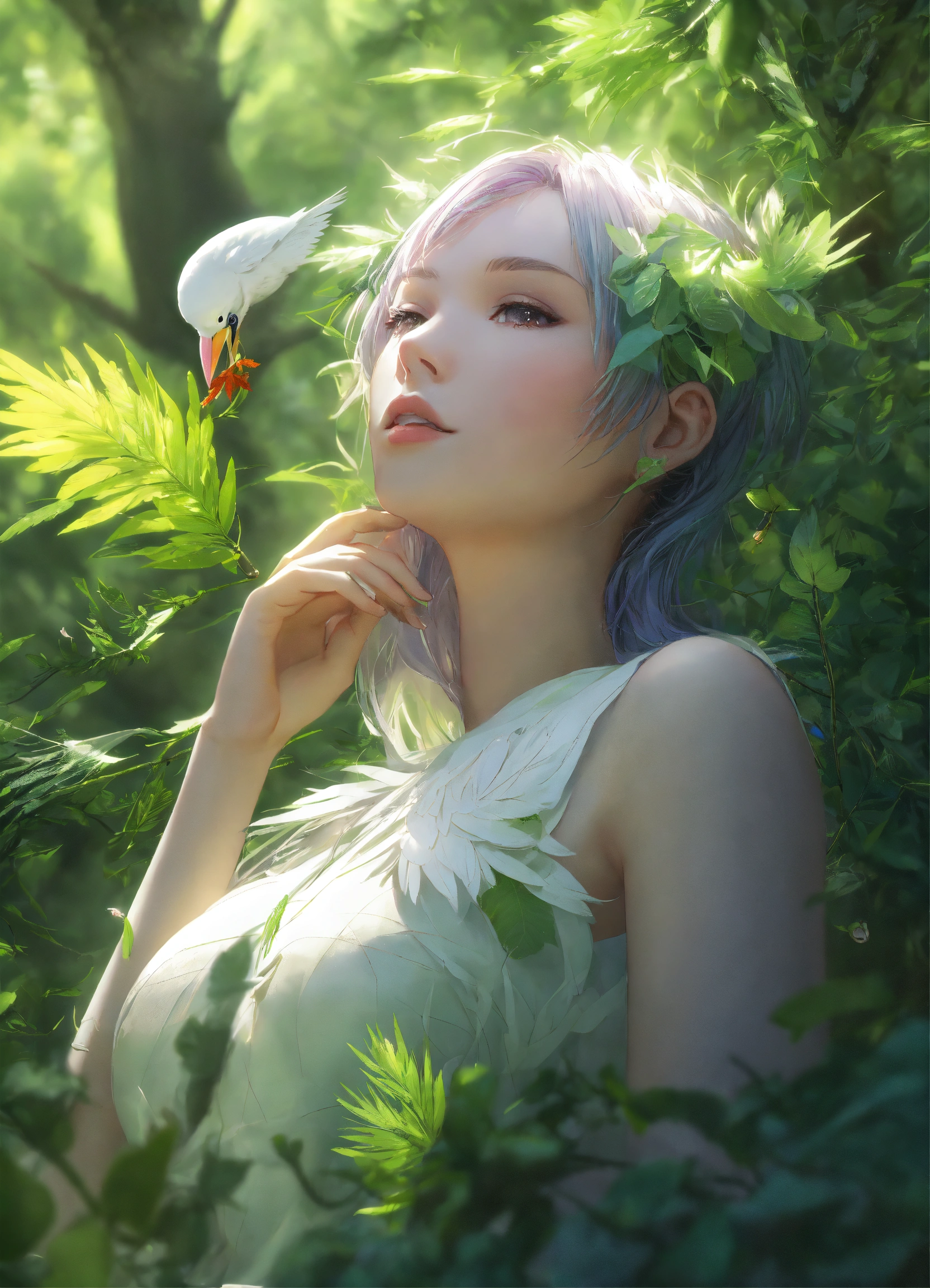 Lexica - Ultra hd! 90s anime, white pigeon focused, collecting twigs ...