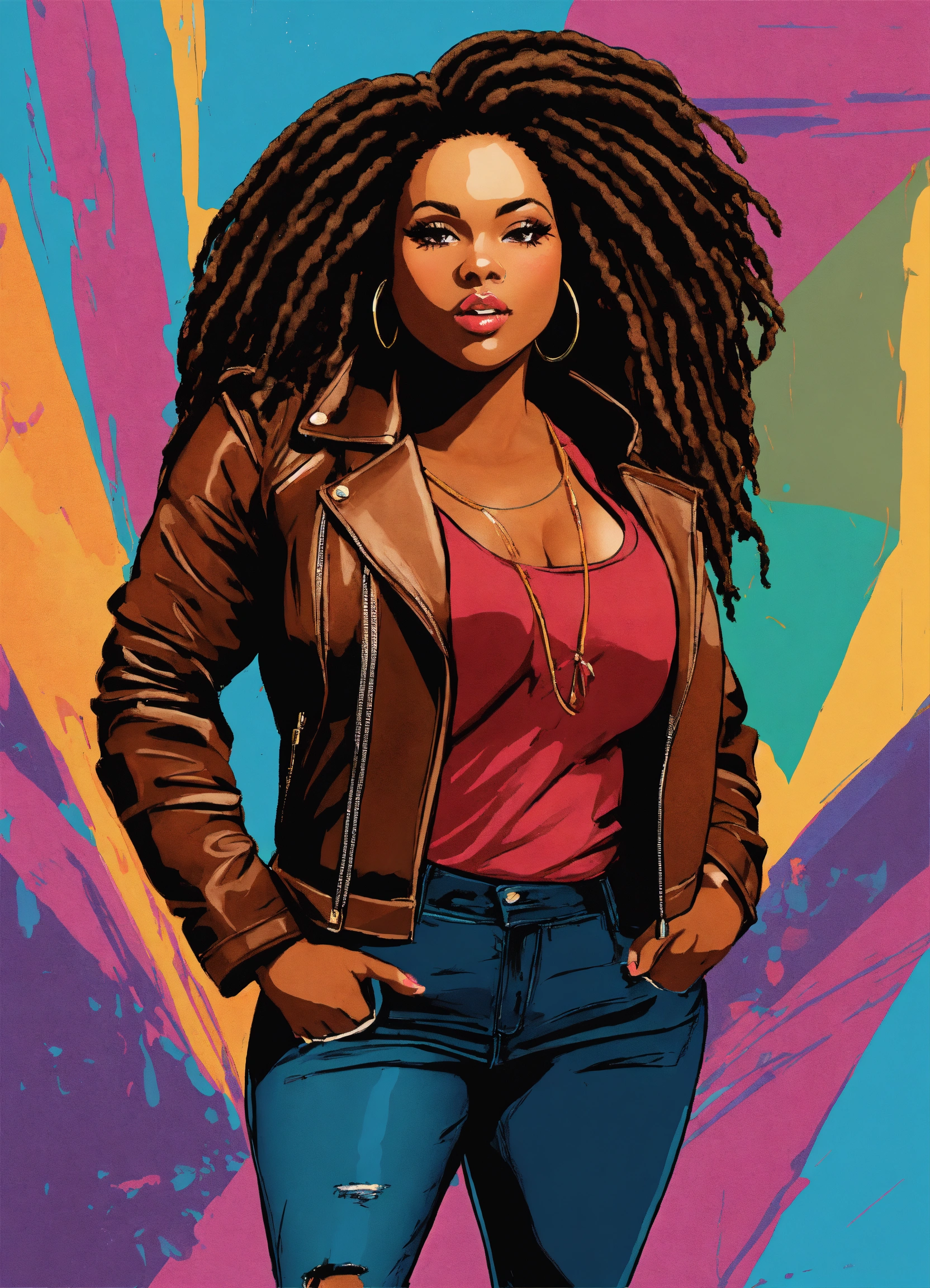 Lexica - Illustration of an exquisite full figured black woman with ...