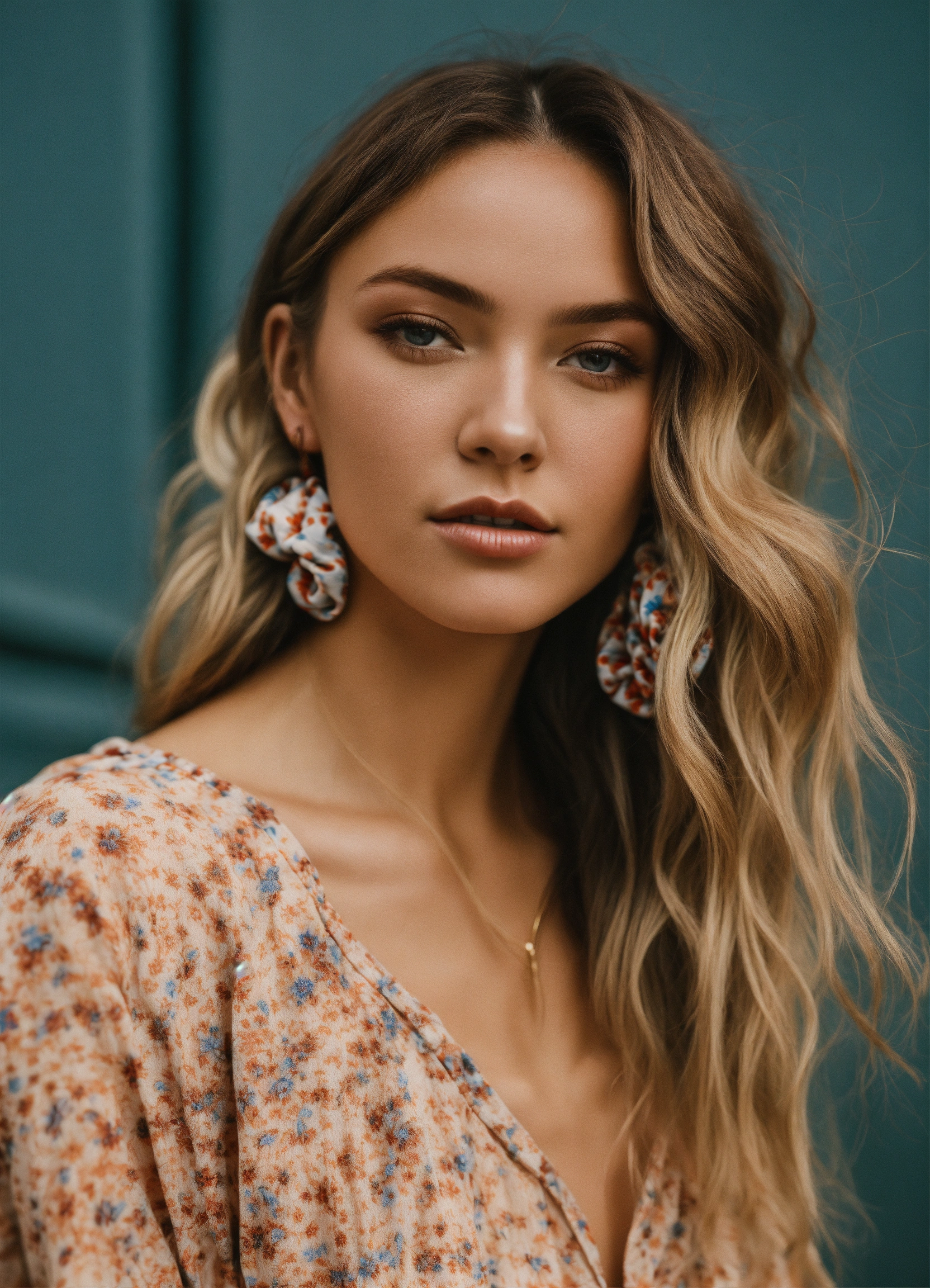 Lexica - Caucasian woman wearing a scrunchie in her hair fo a free ...