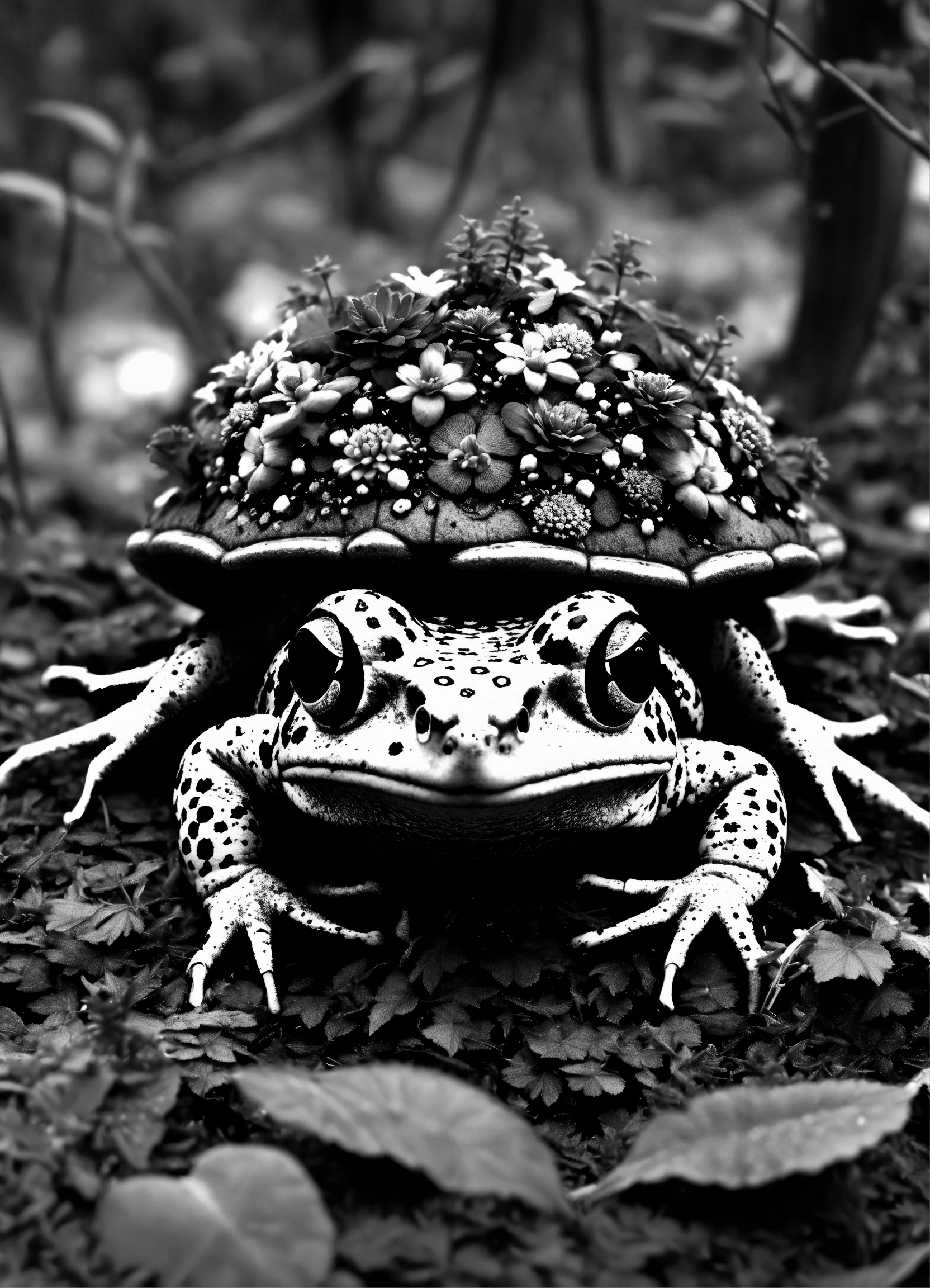 Lexica - Photorealistic Toad as a black and white Samuri QR code weed ...