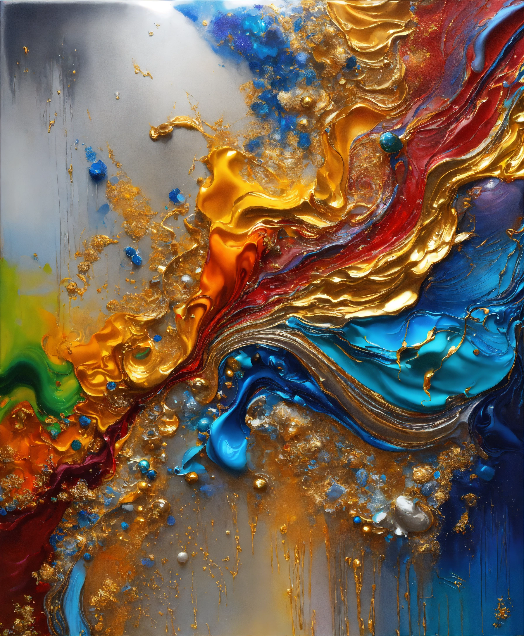 Lexica - Colorful abstract painting oil and water complex complicated ...