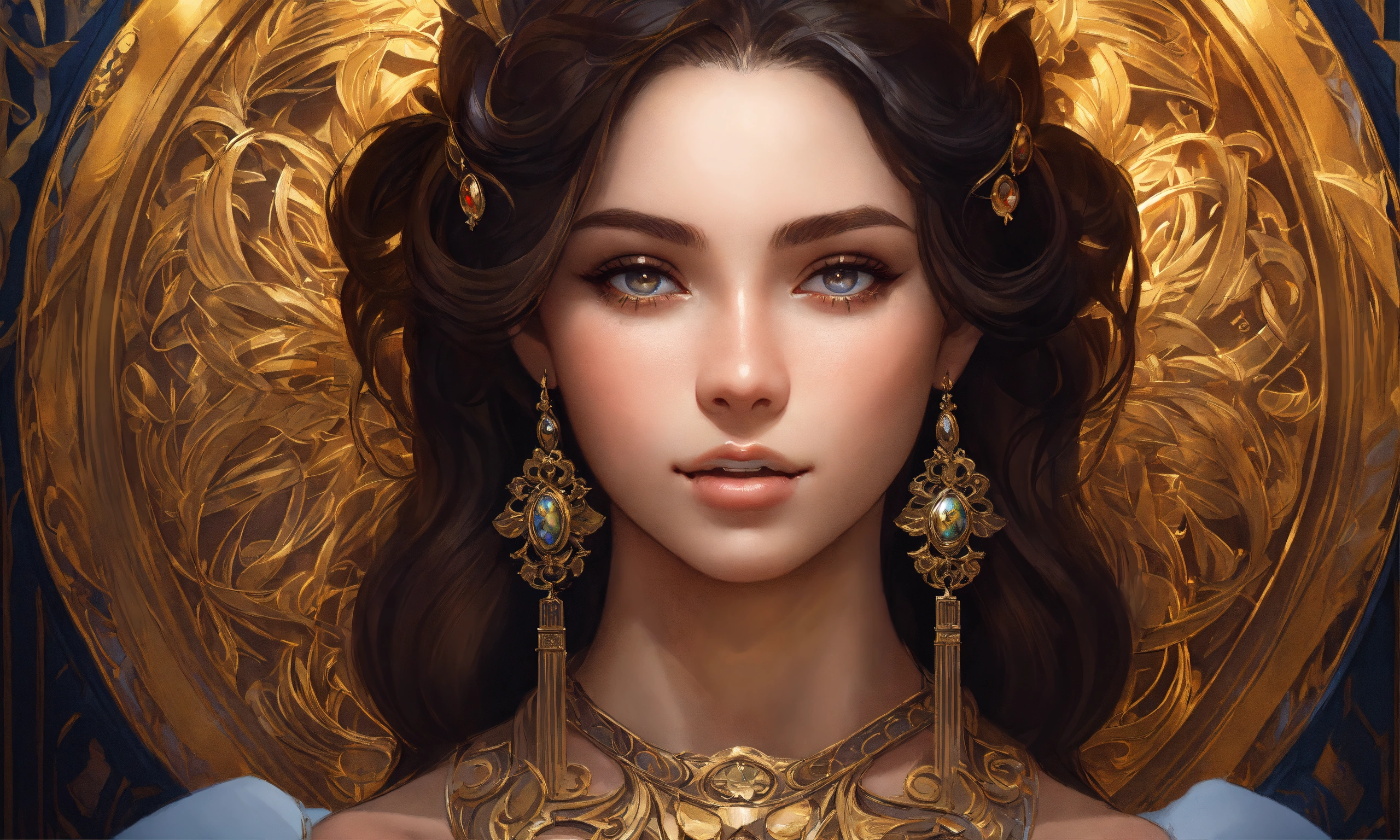 Lexica - Beautiful symmetrical face, portrait of young woman blessed ...