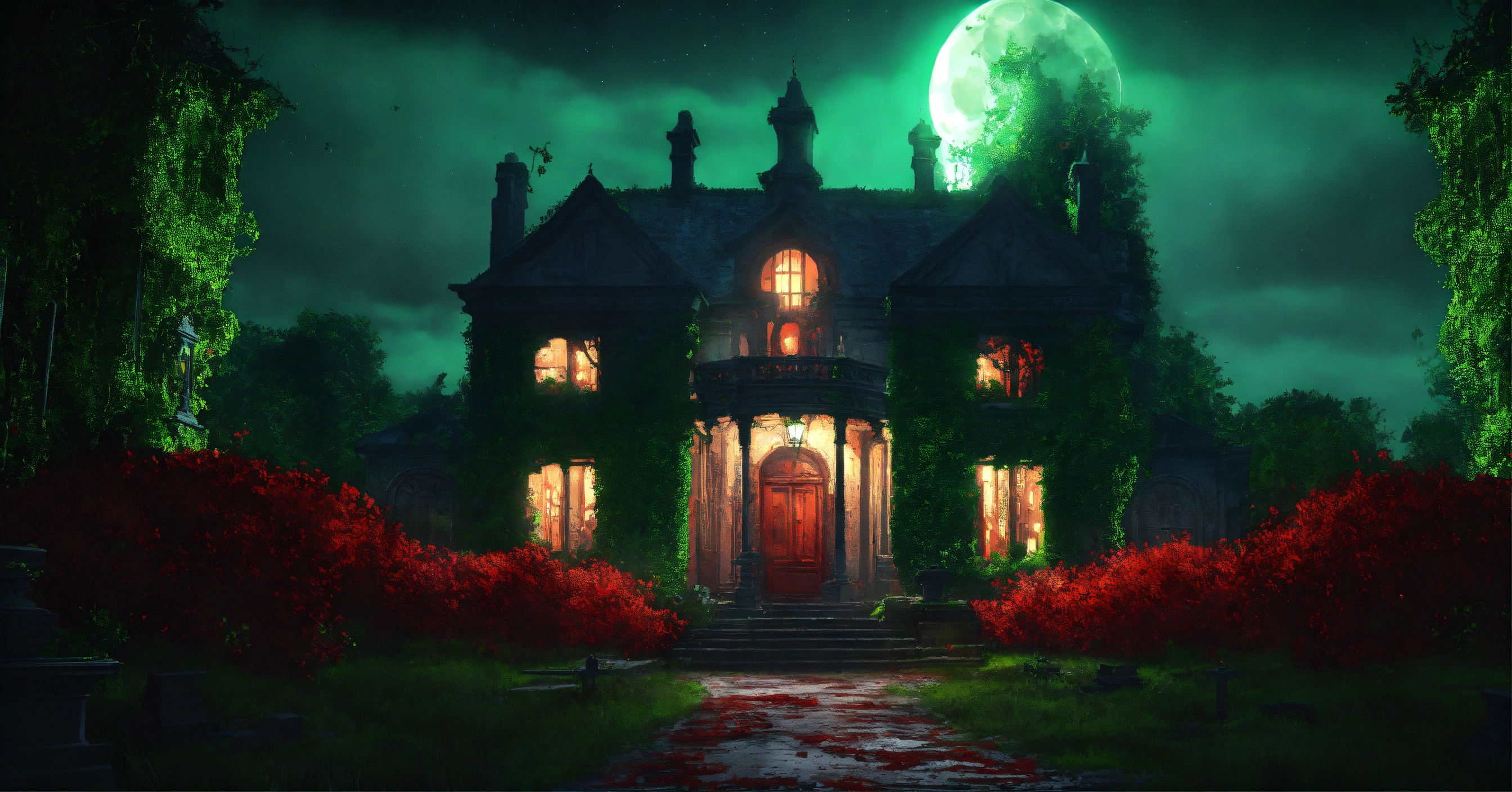 Lexica - Abandoned spooky mansion, urbex, green creepers, Victorian ...