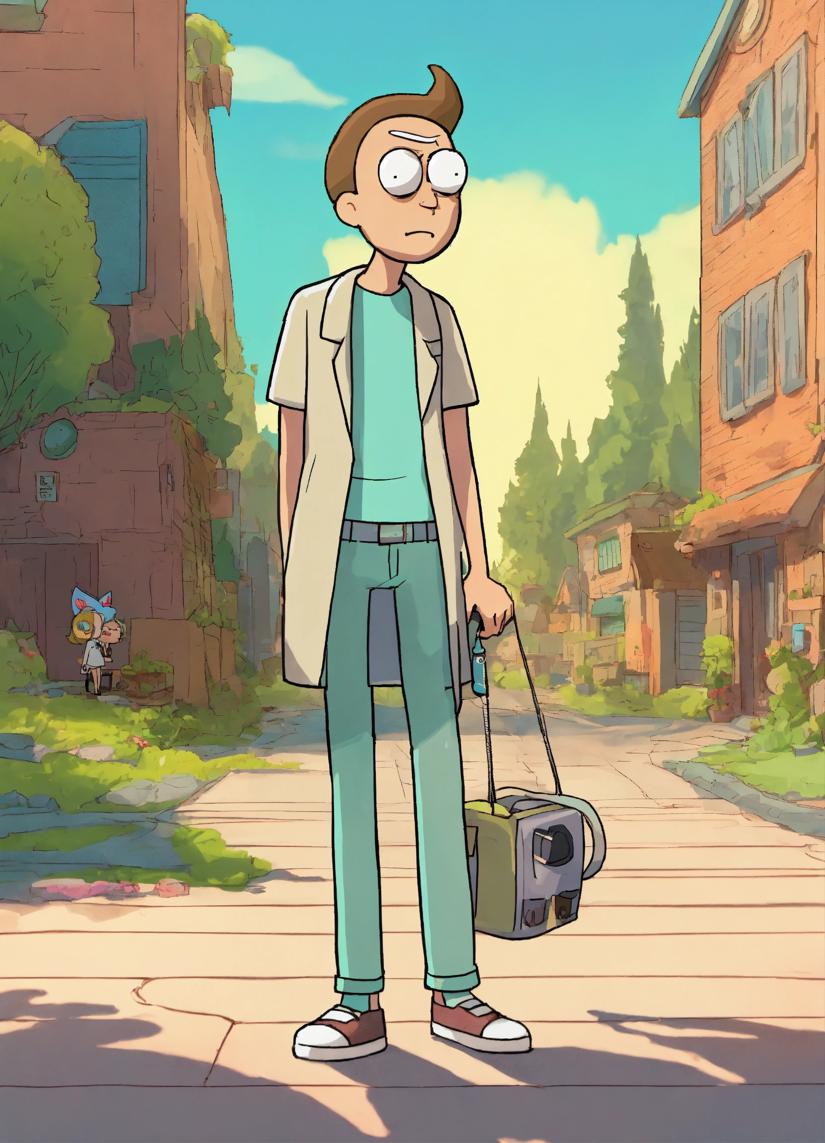 Lexica - Cute man , style from Rick and Morty carton