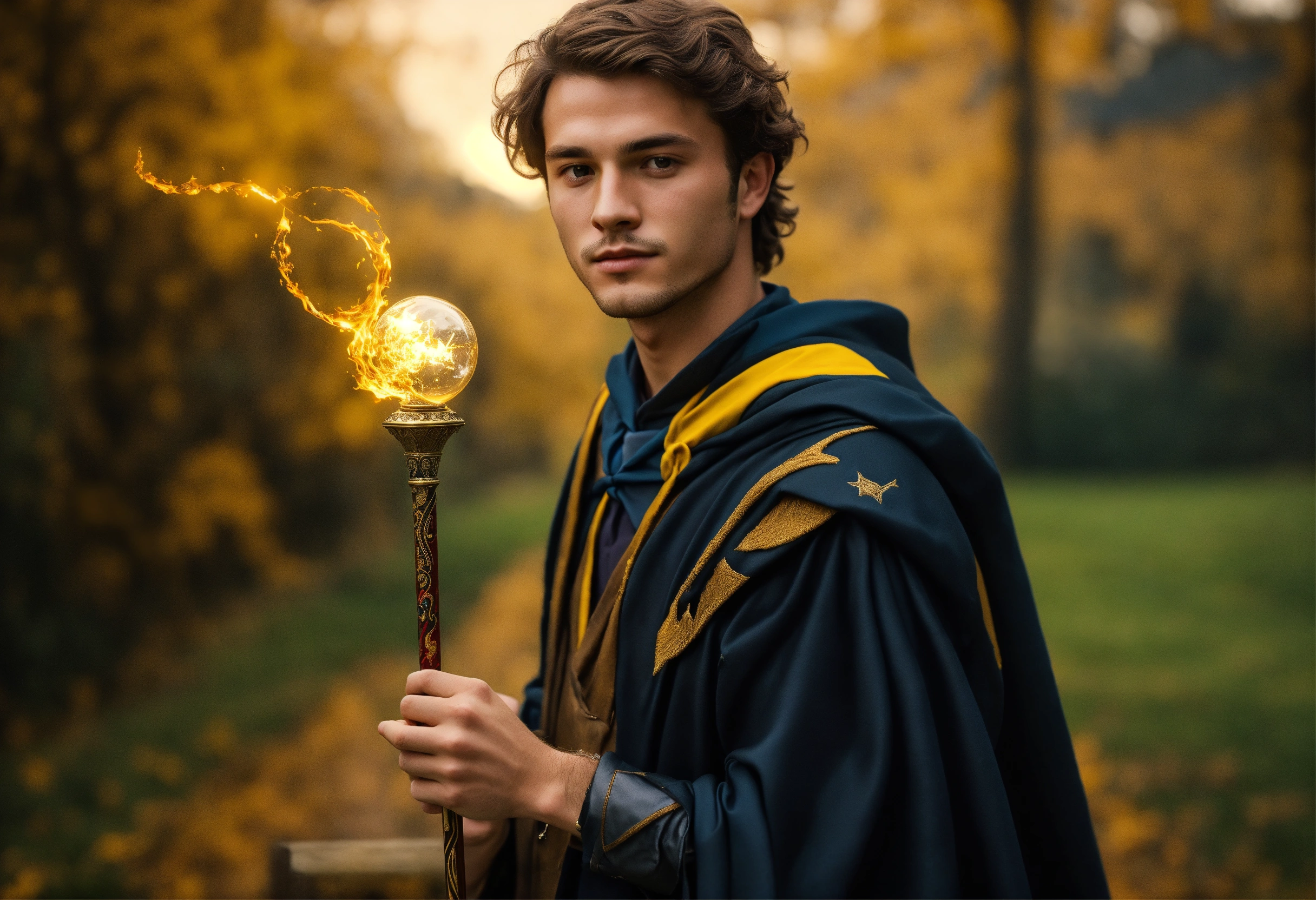 Lexica - Very buatiful man young wizard, with a Magic wand, 2023 year ...