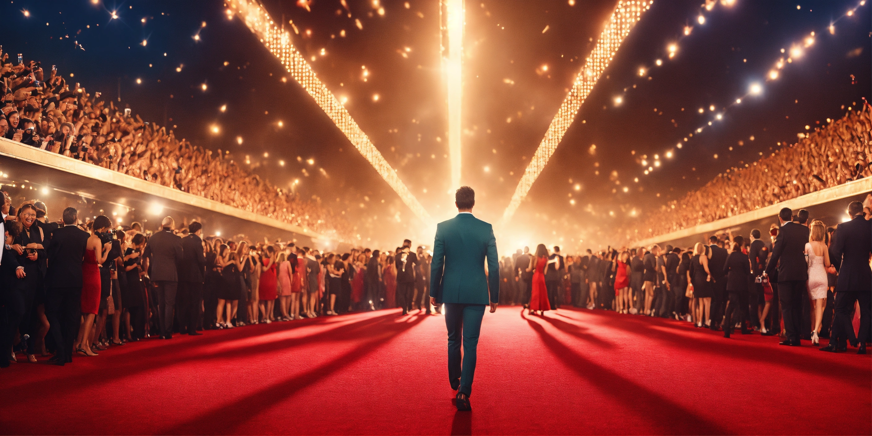 Lexica - Generate an image of a famous celebrity walking on a red ...