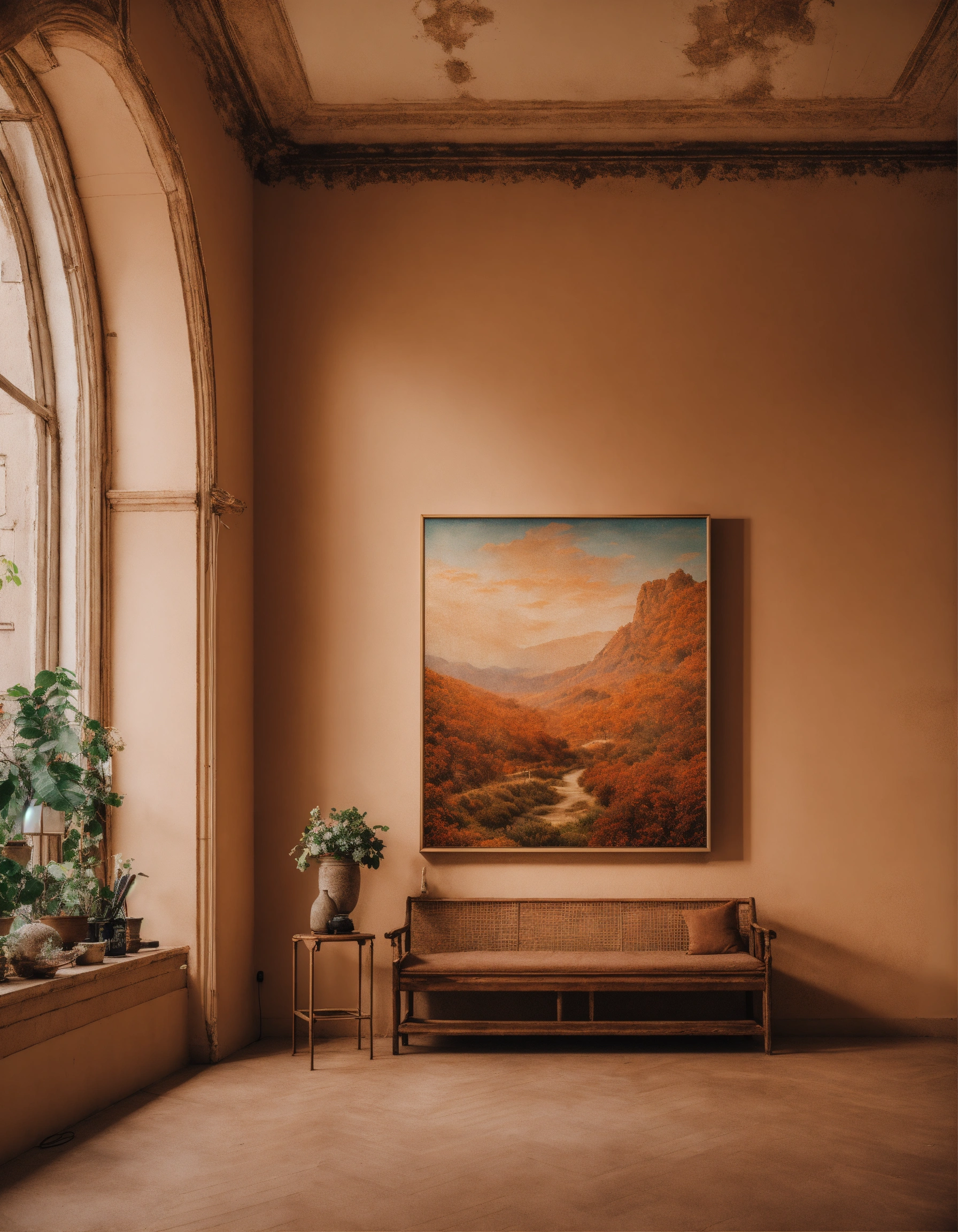 Lexica - Wall art mockup photograph in a art gallery, shot on a Sony A7 ...