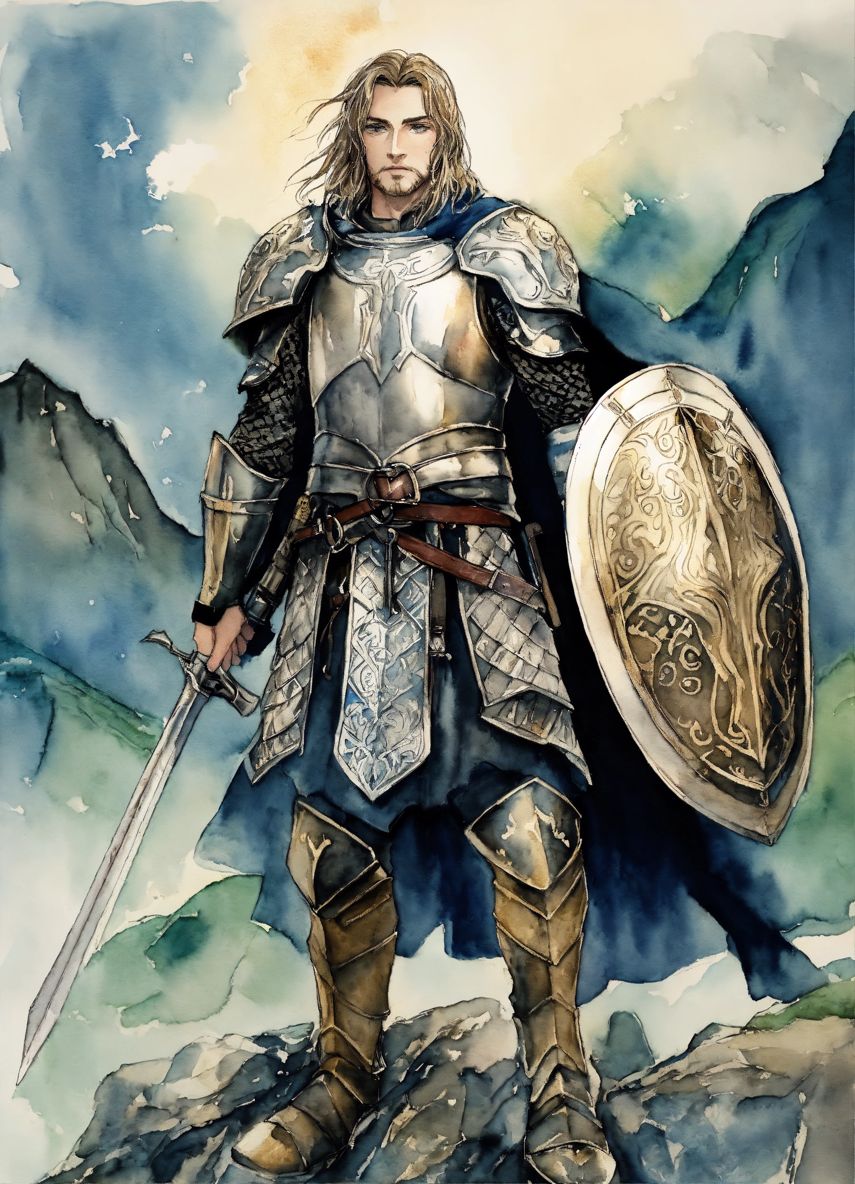 Lexica - Thorongil from LOTR with Gondor Armor in vagabond manga ...