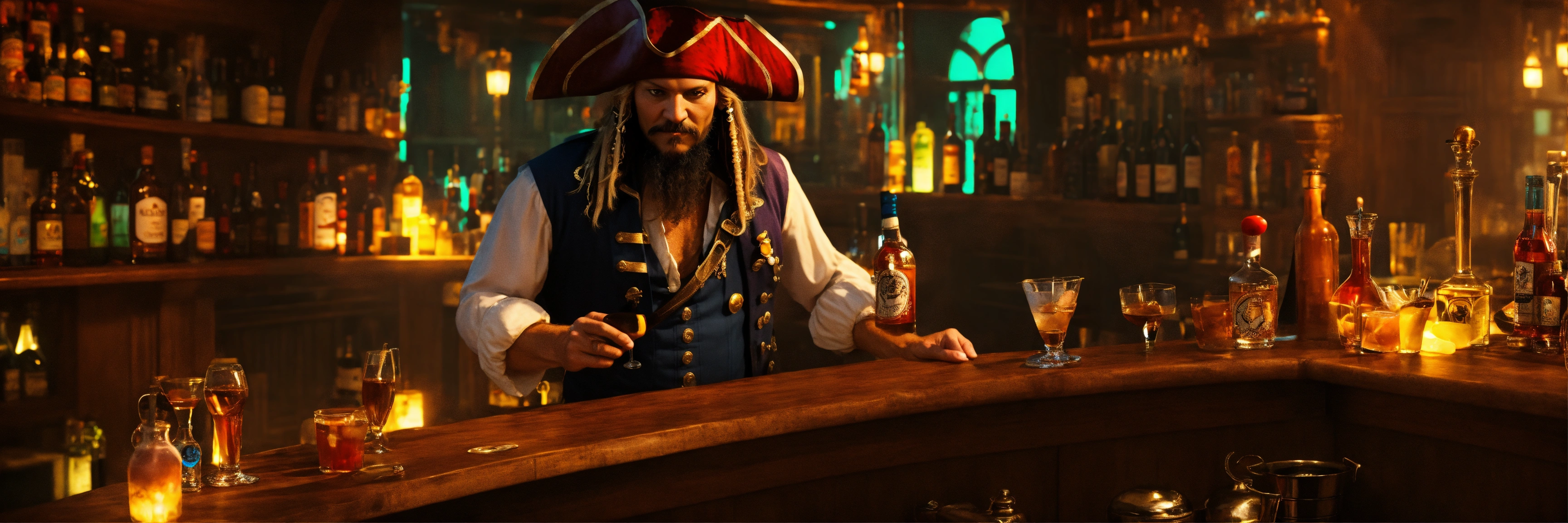 Lexica - Pirate Bartender old, 8k