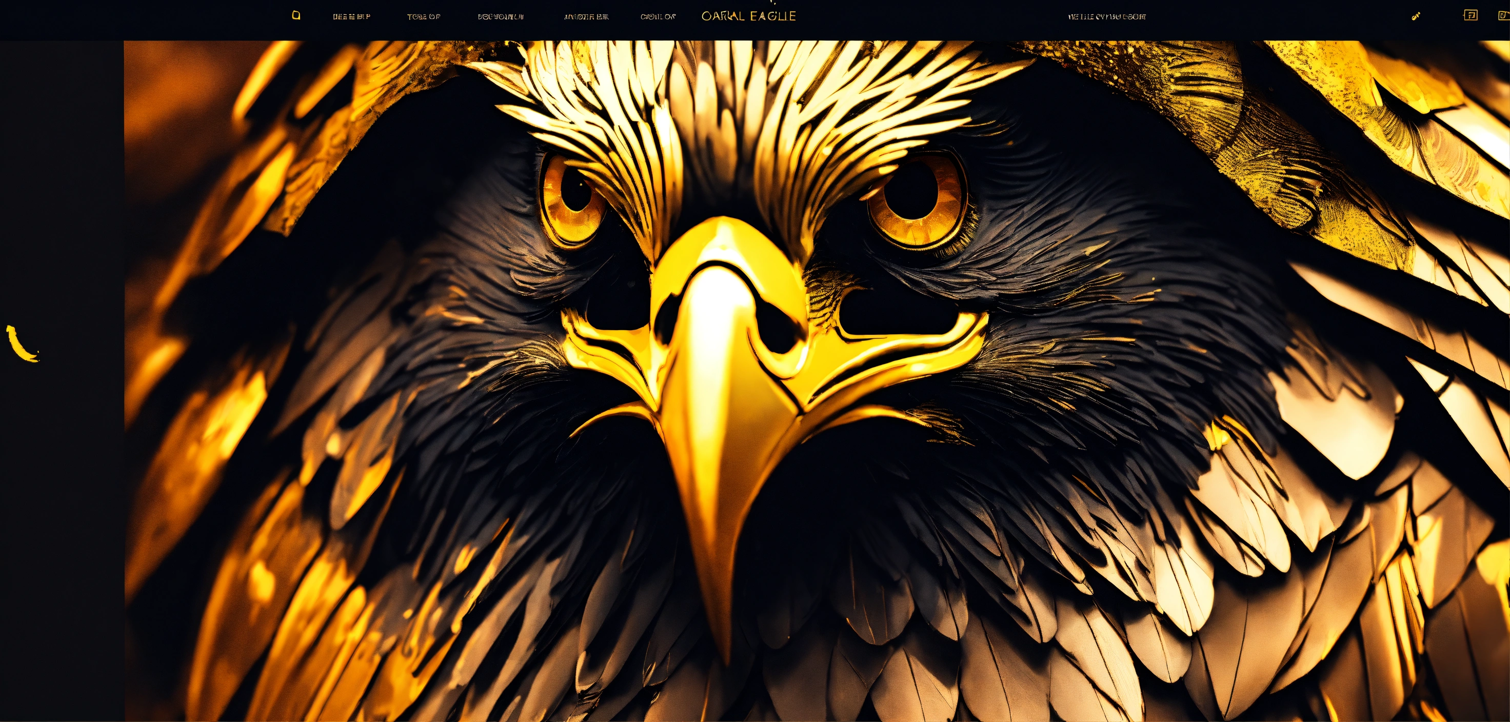 Lexica - Beautiful landing page website design of a close up of an art eagle eyes, ui ux, black ...