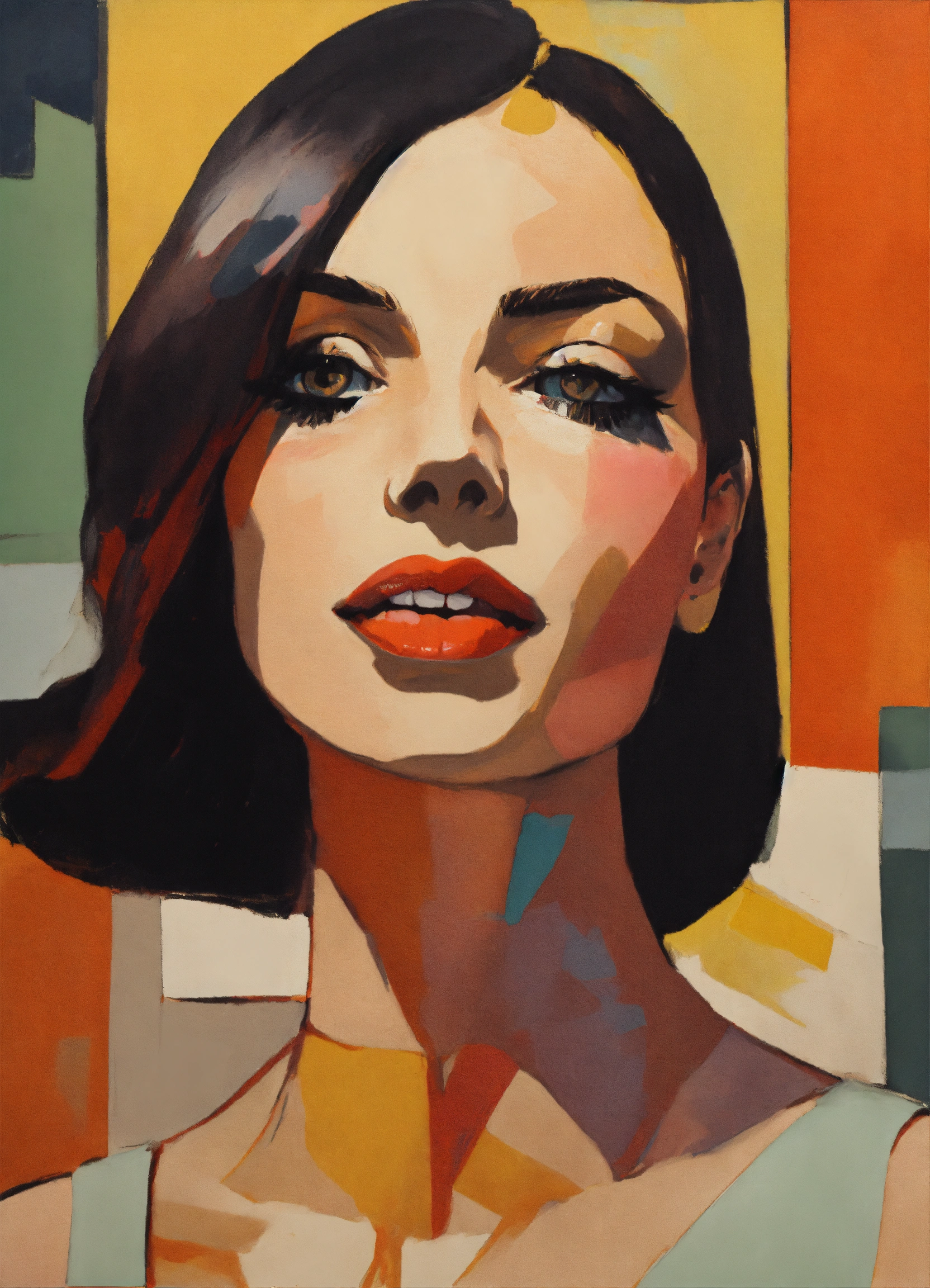 Lexica - Fashion presentation, joyful portrait woman in style of ...