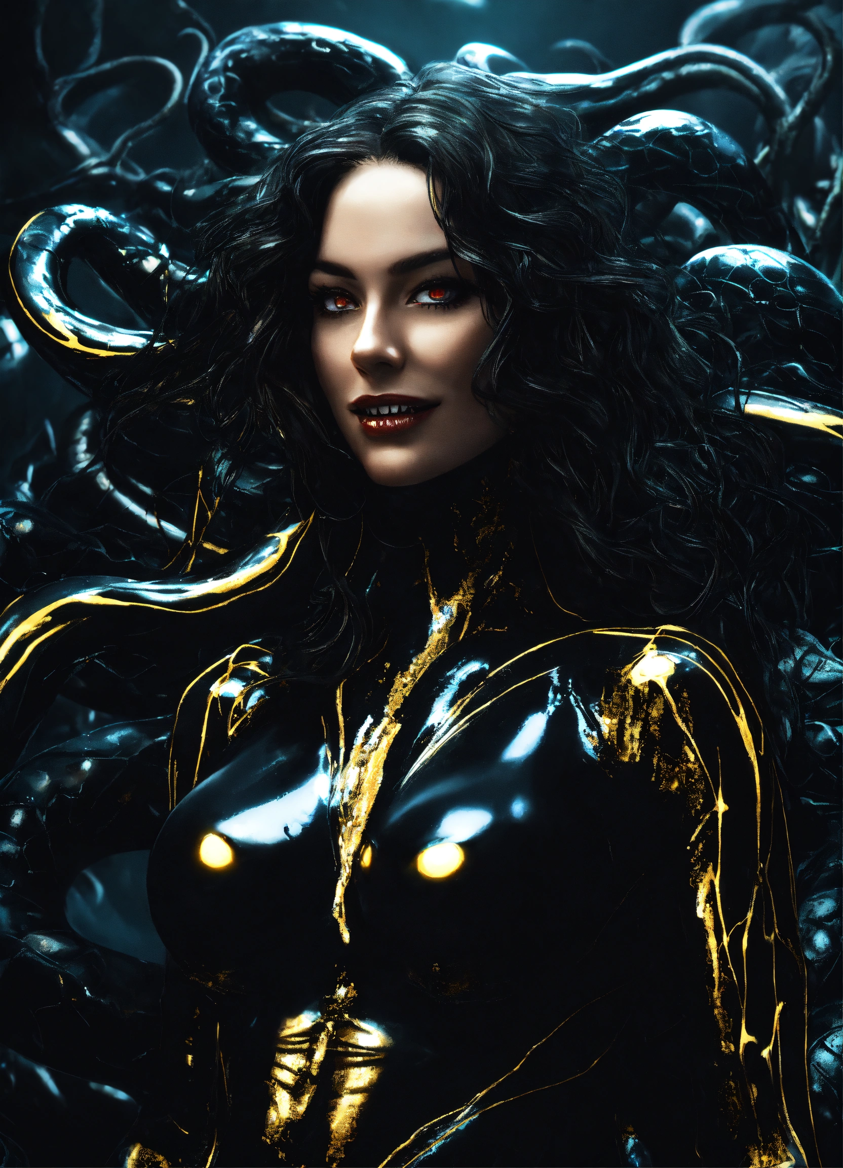 Lexica - An ultrarealistic full body photograph of woman venom symbiote ...