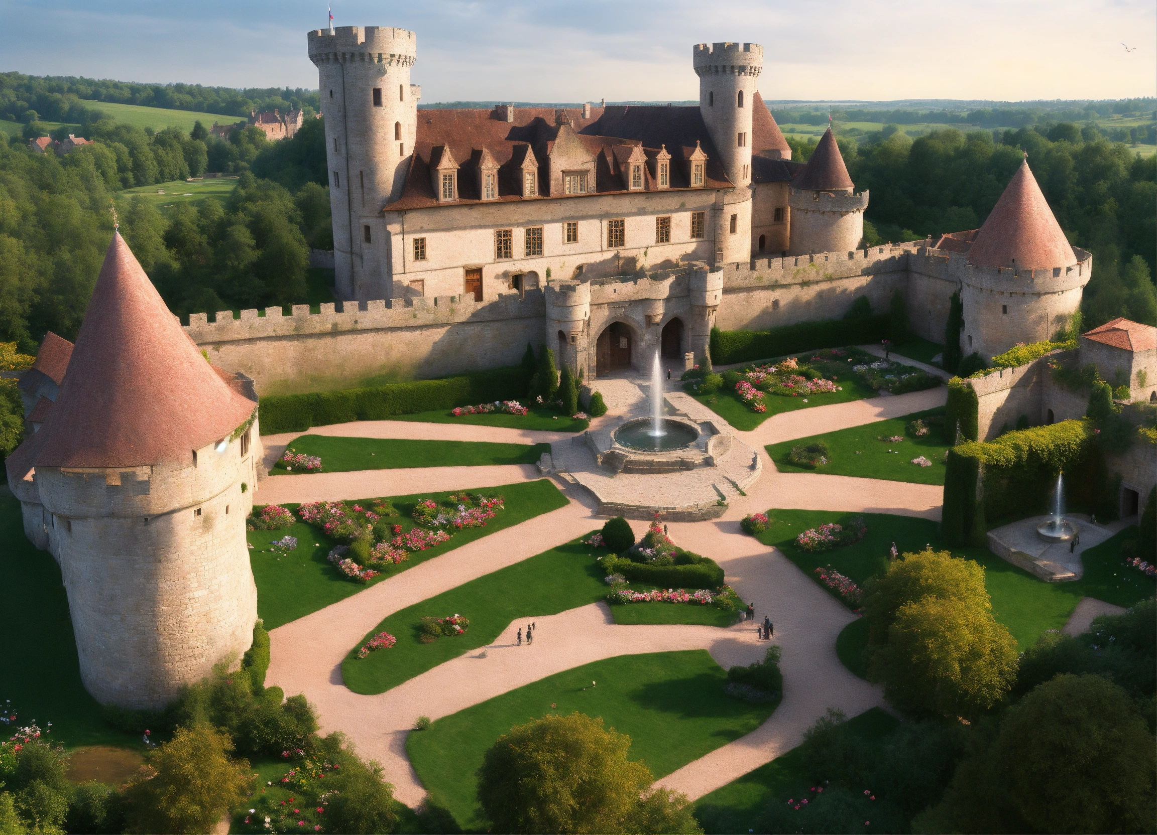 Lexica - Ultra realistic, photorealistic, bird's eye view of a small ...