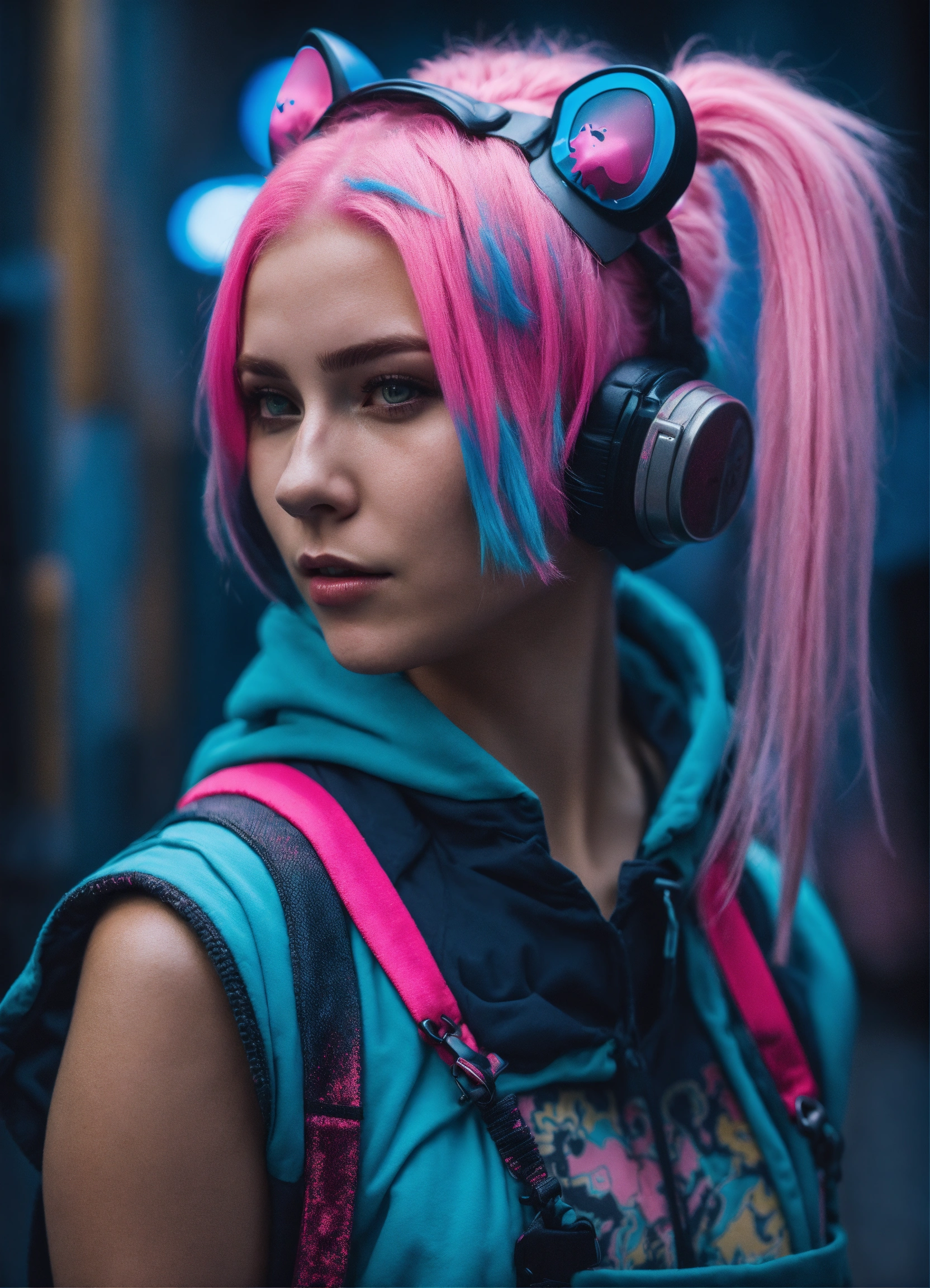 Lexica - Highly detailed portrait of a 20 year old russian cyberpunk ...