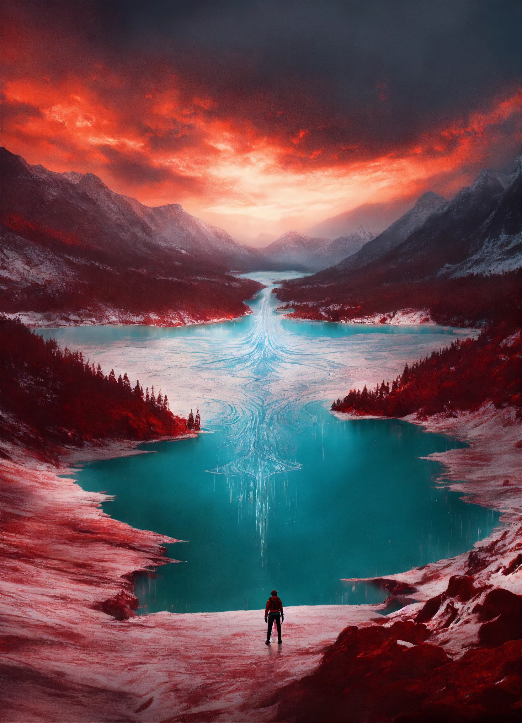 Lexica - Massive lake divided into 4 different parts, evil vibes, hell ...