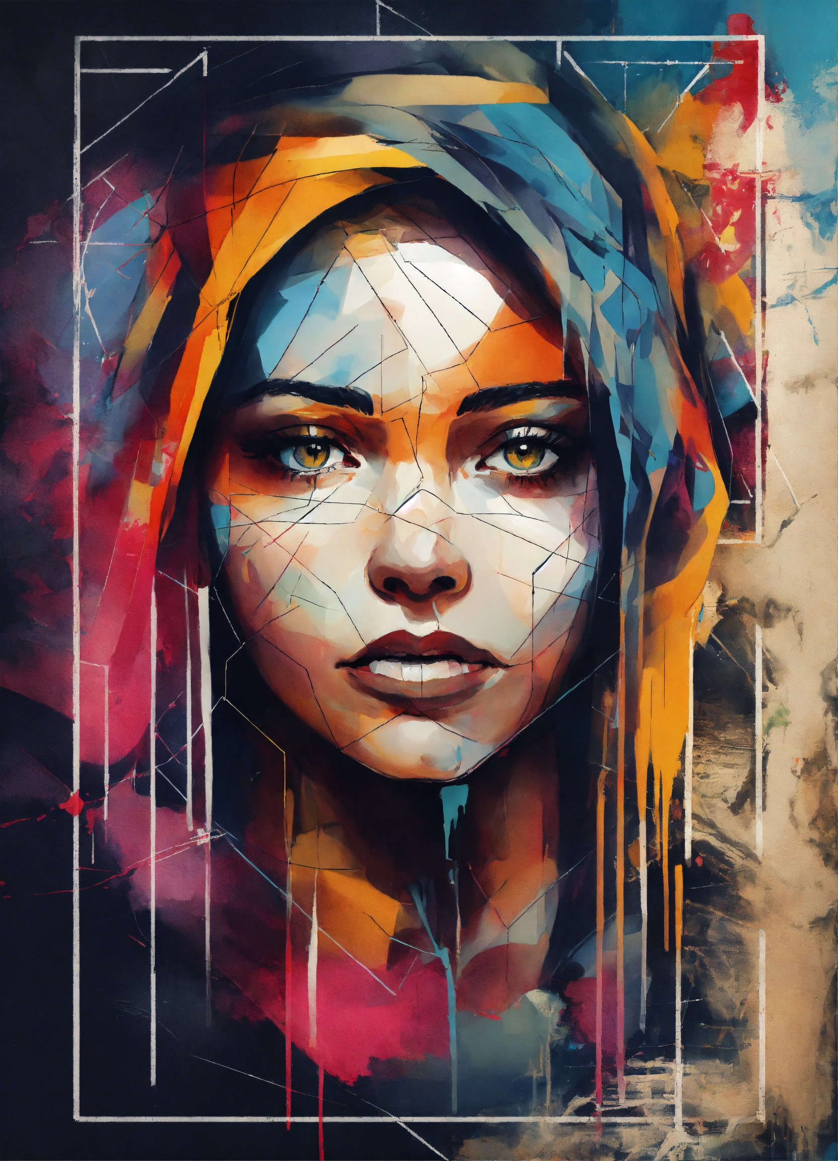 Lexica - Create a poster with the outline of a personification of fear ...