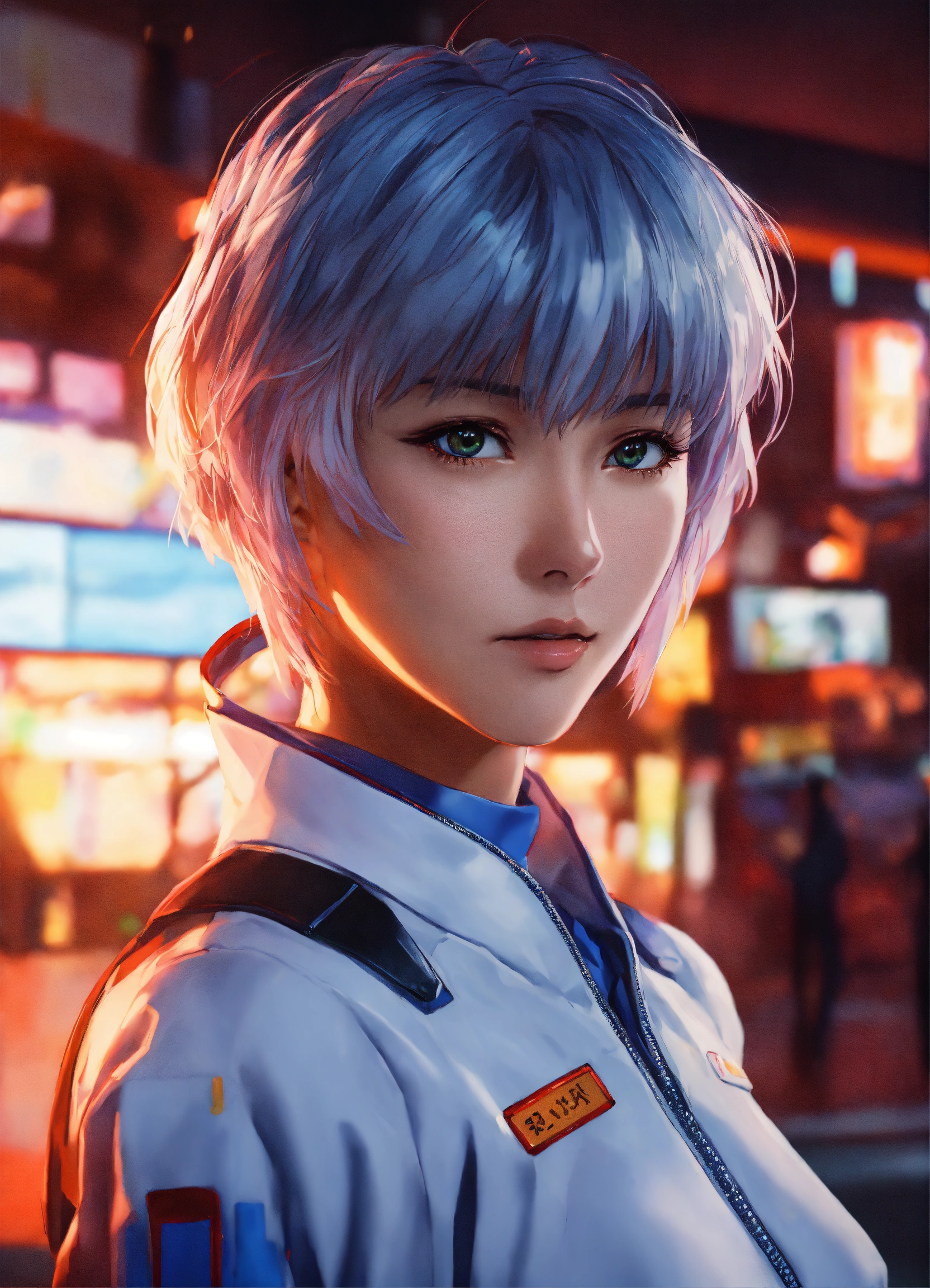 Lexica - Portrait of Rei Ayanami from Neon Genesis Evangelion, detailed ...