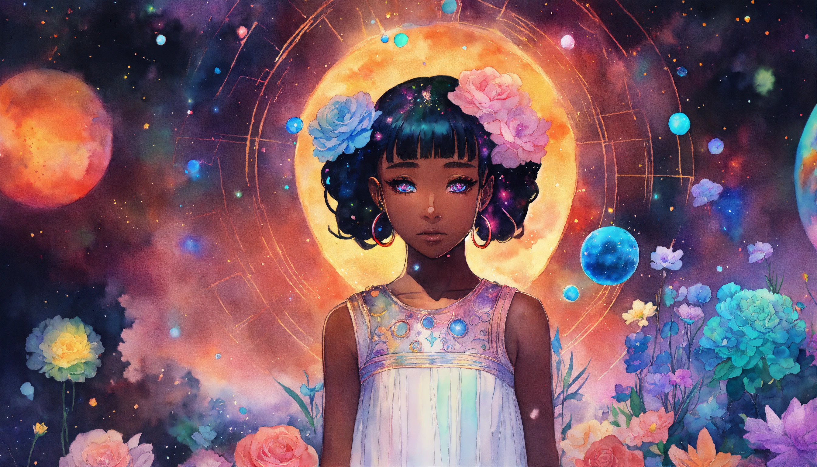 Lexica - Watercolor, cyberpunk Anime, nikita dragun, black skinned ...
