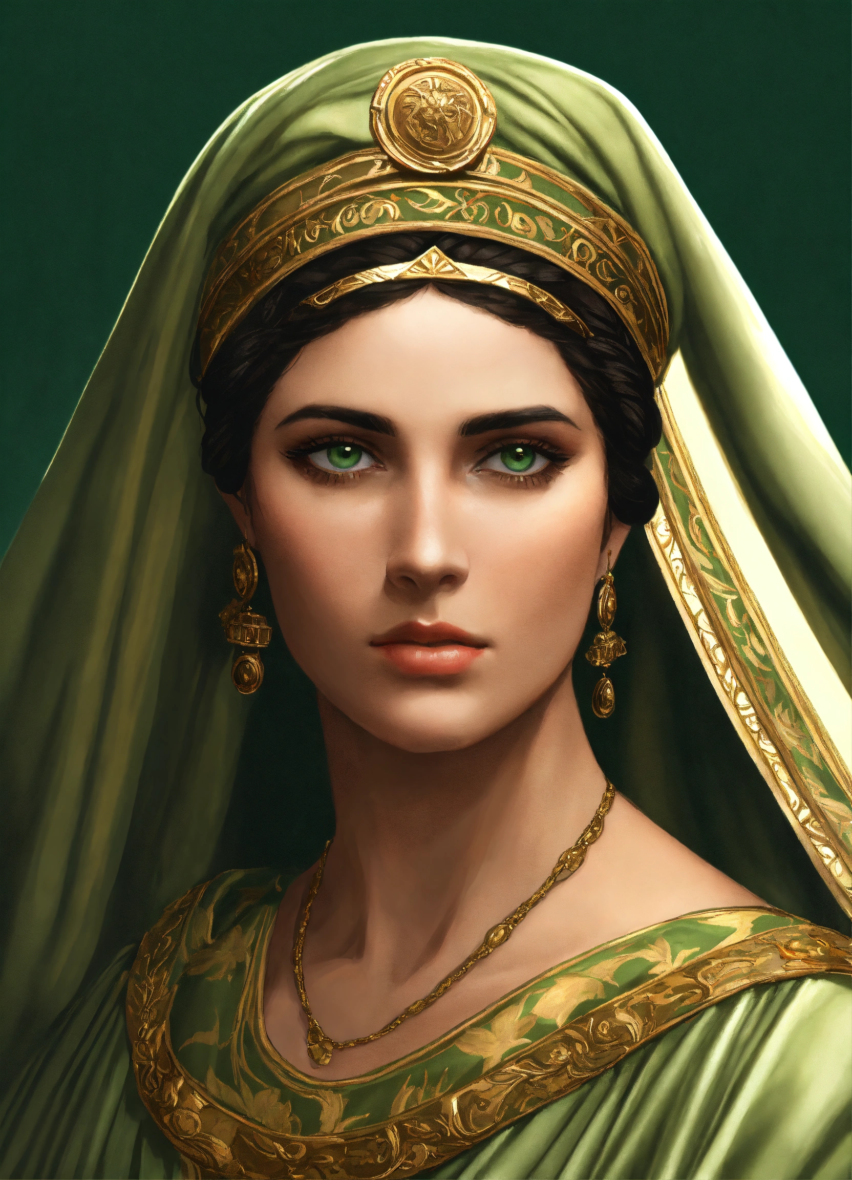 Lexica - A noble roman woman with dark hair and dark green eyes, hair ...