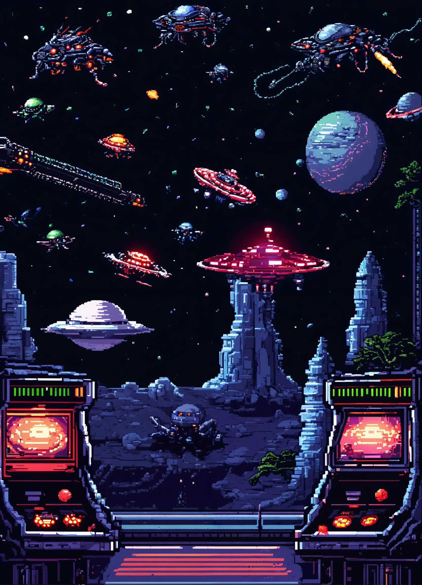 Lexica - A classic arcade video game set on an outer space station ...